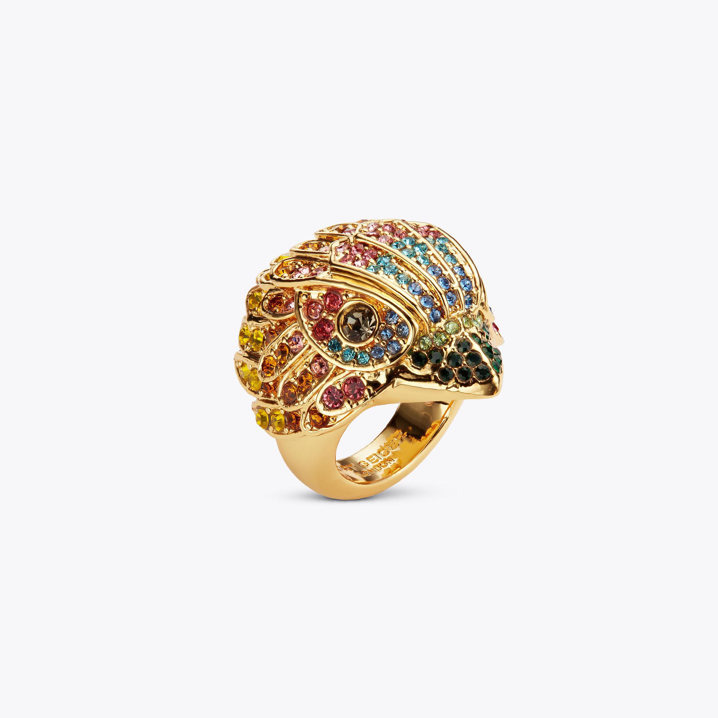 CRYSTAL EAGLE RING Eagle Head Ring by KURT GEIGER LONDON