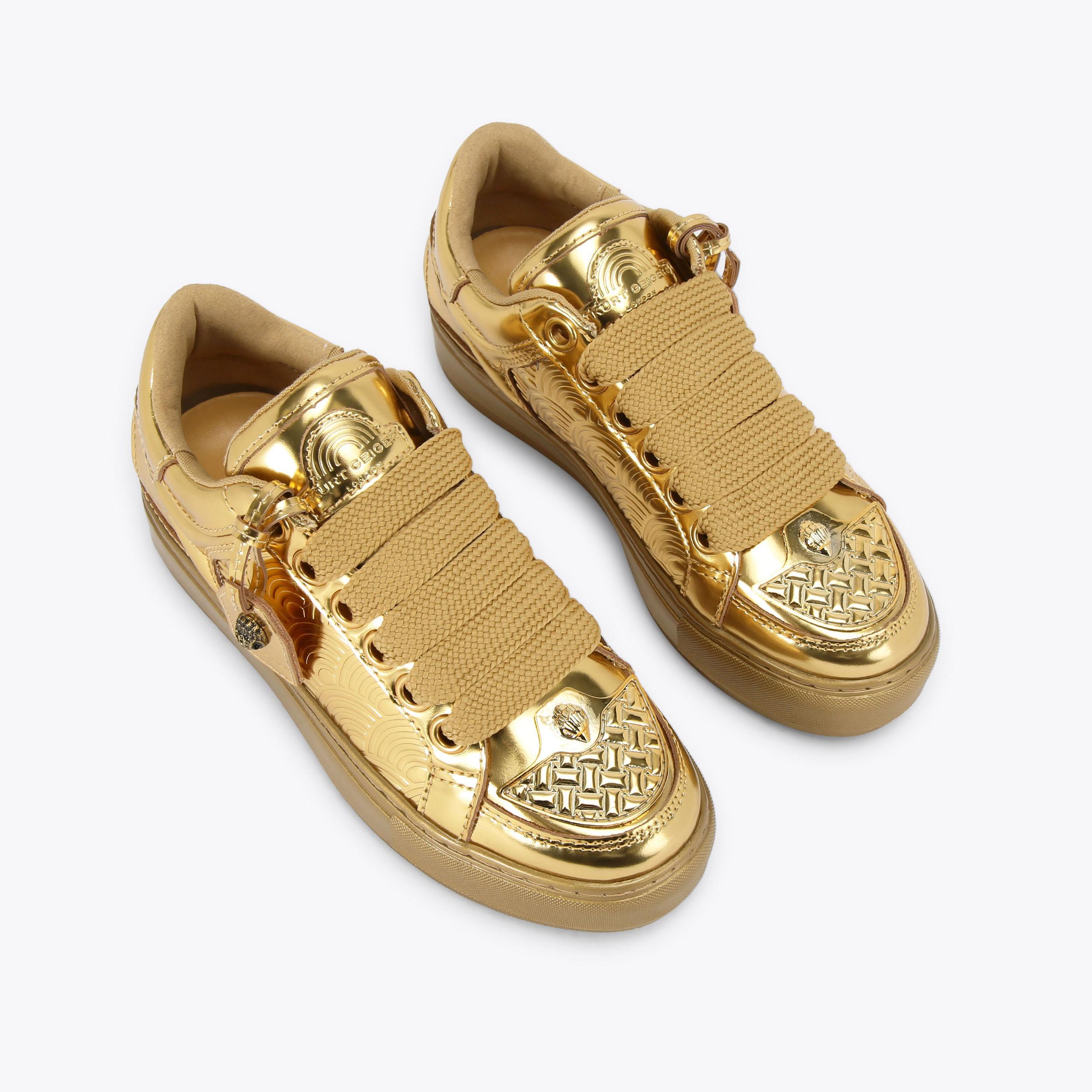 SOUTHBANK TAG Metallic Gold Sneaker by KURT GEIGER LONDON