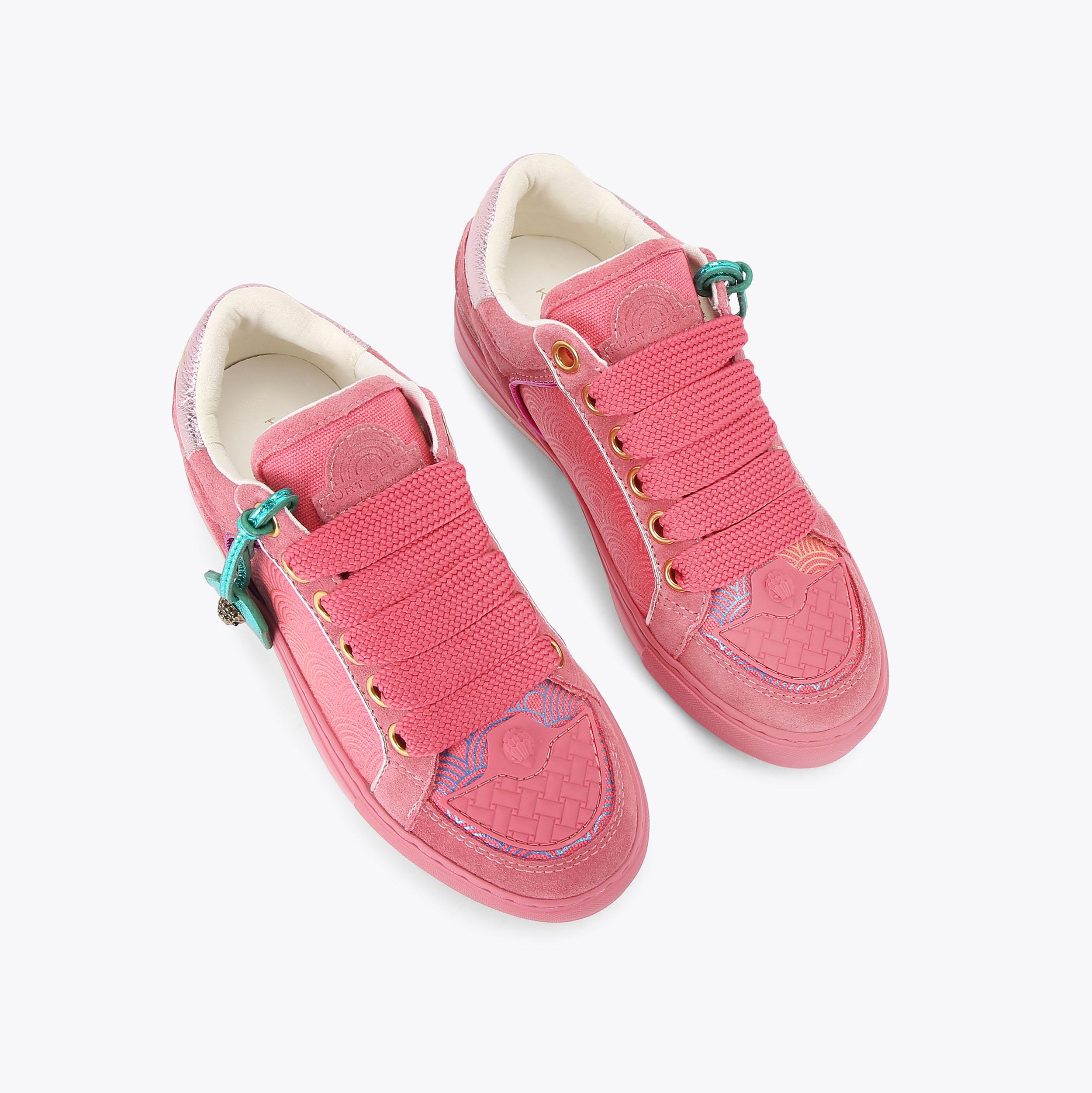 SOUTHBANK TAG Pink Suede Tag Sneaker by KURT GEIGER LONDON