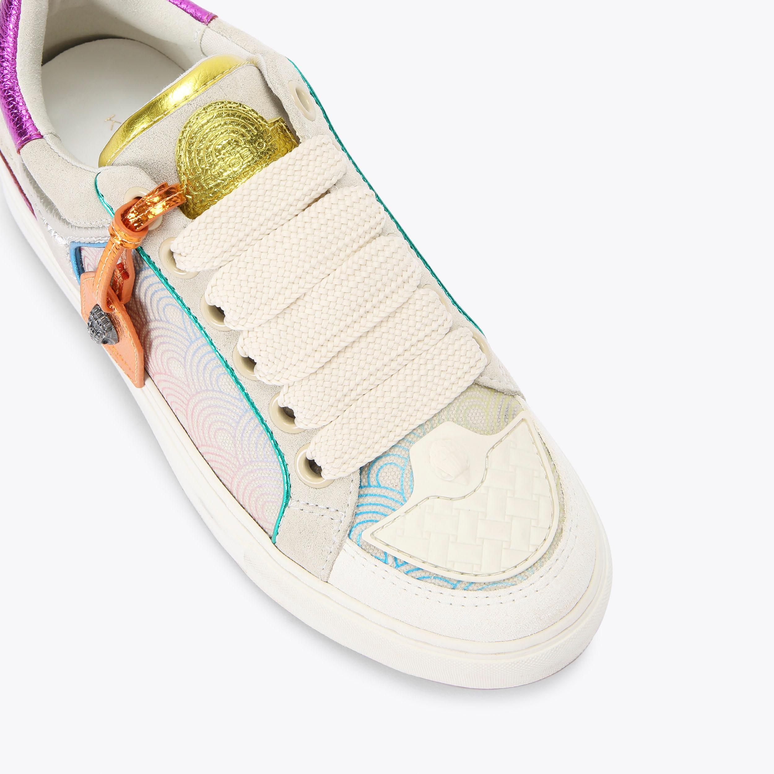 SOUTHBANK TAG Cream Lace Up Sneaker by KURT GEIGER LONDON