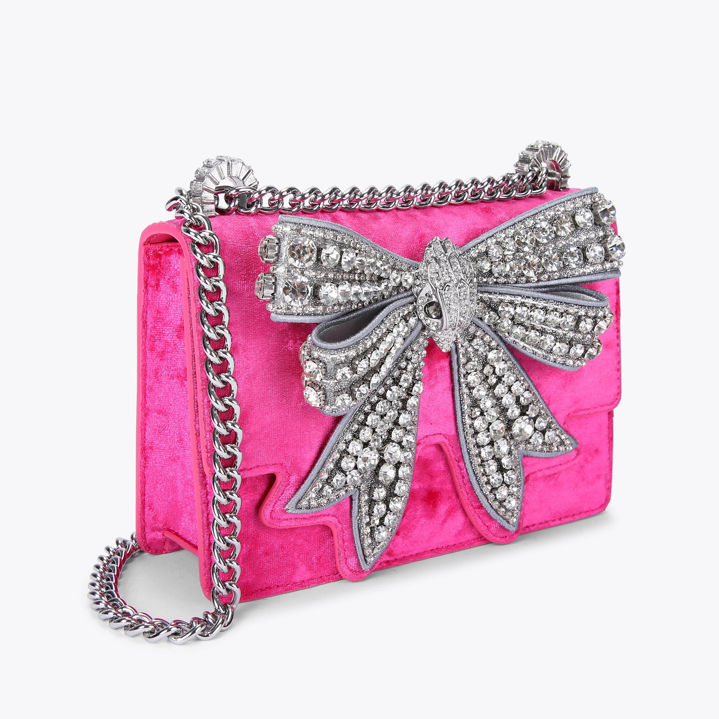 BOW SMALL SHOREDITCH Fuchsia Cross Body Bag by KURT GEIGER LONDON