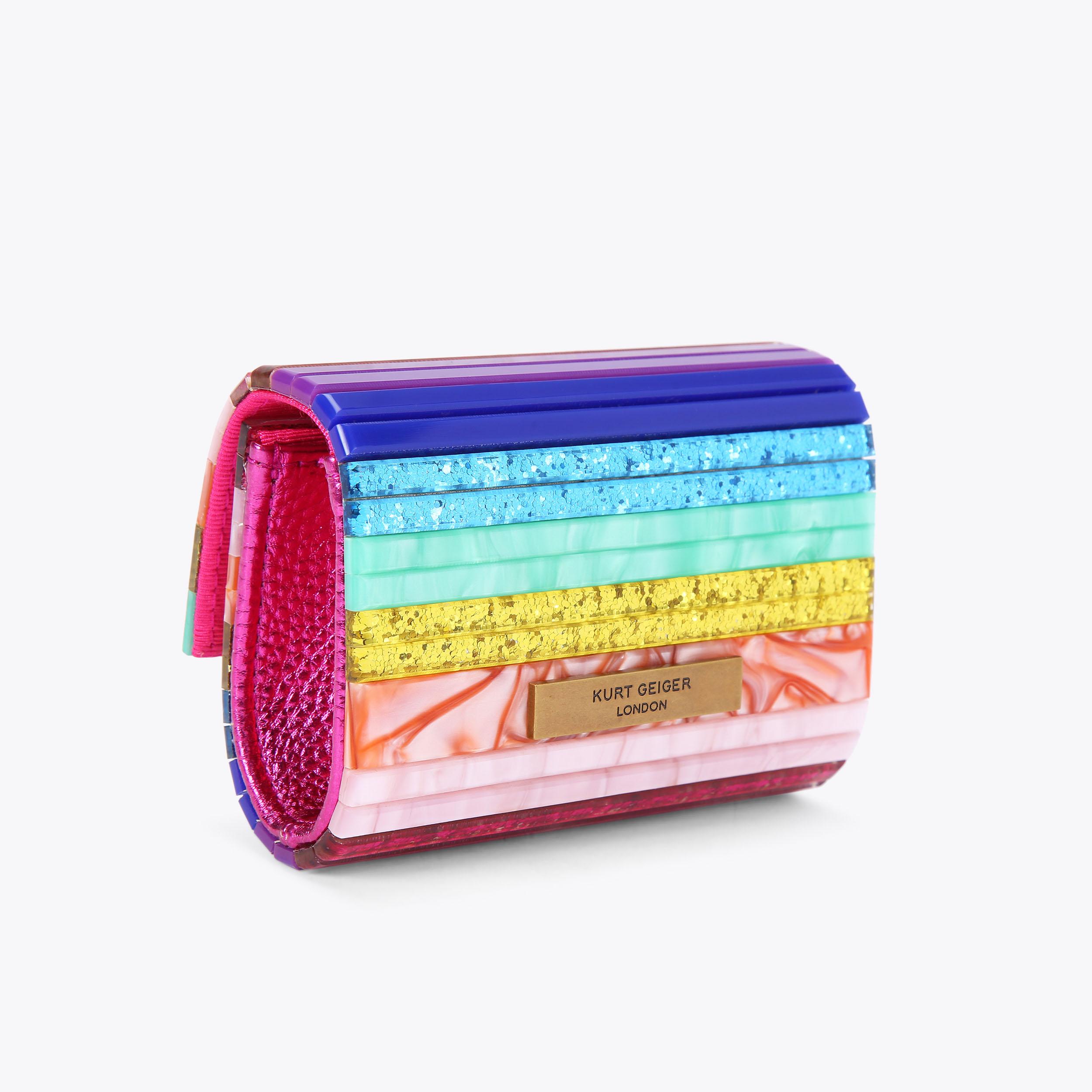 PARTY EAGLE MINI CLUTCH Rainbow Acrylic Clutch Bag by KURT GEIGER LONDON