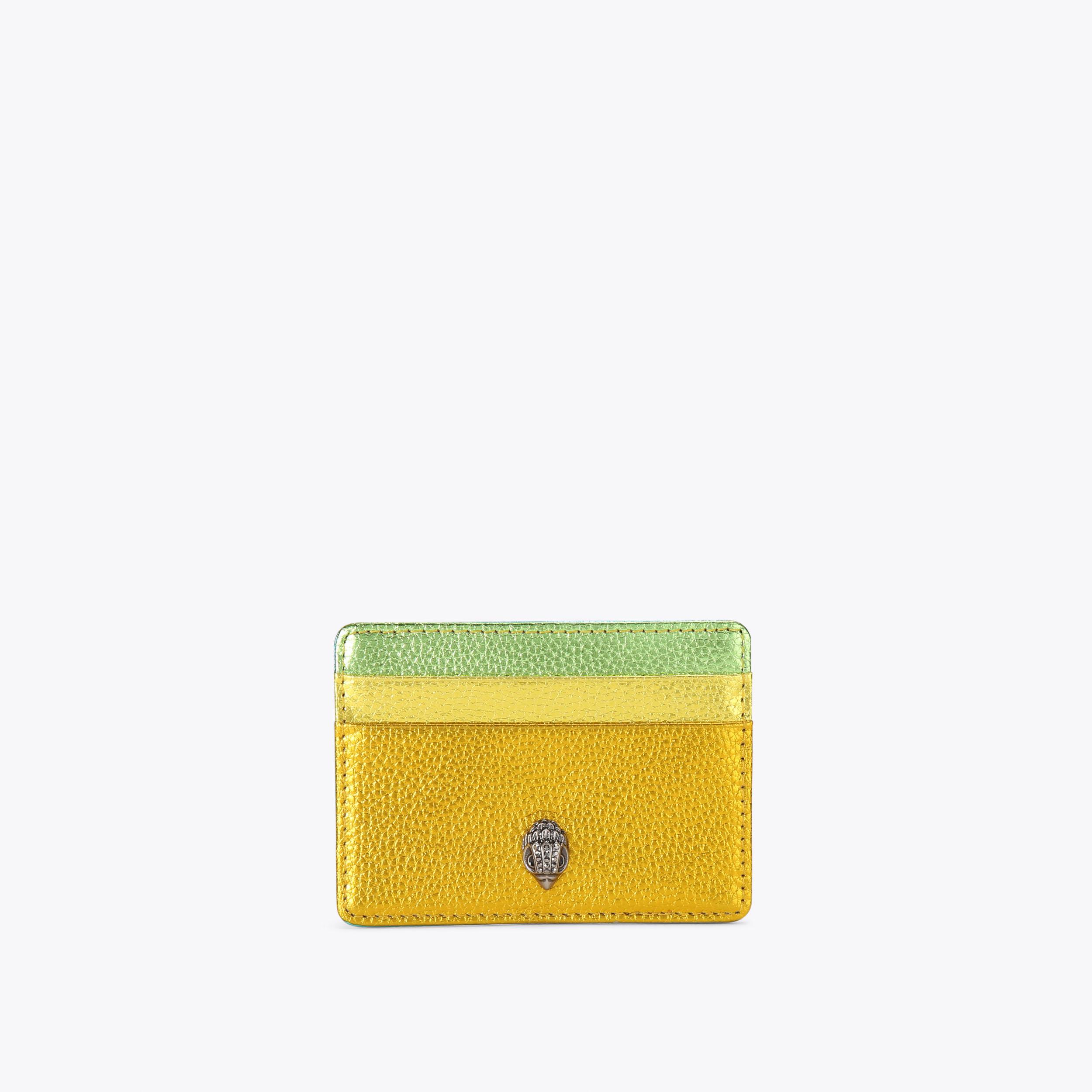 CARD HOLDER LEATHER Green Metallic Card Holder by KURT GEIGER LONDON