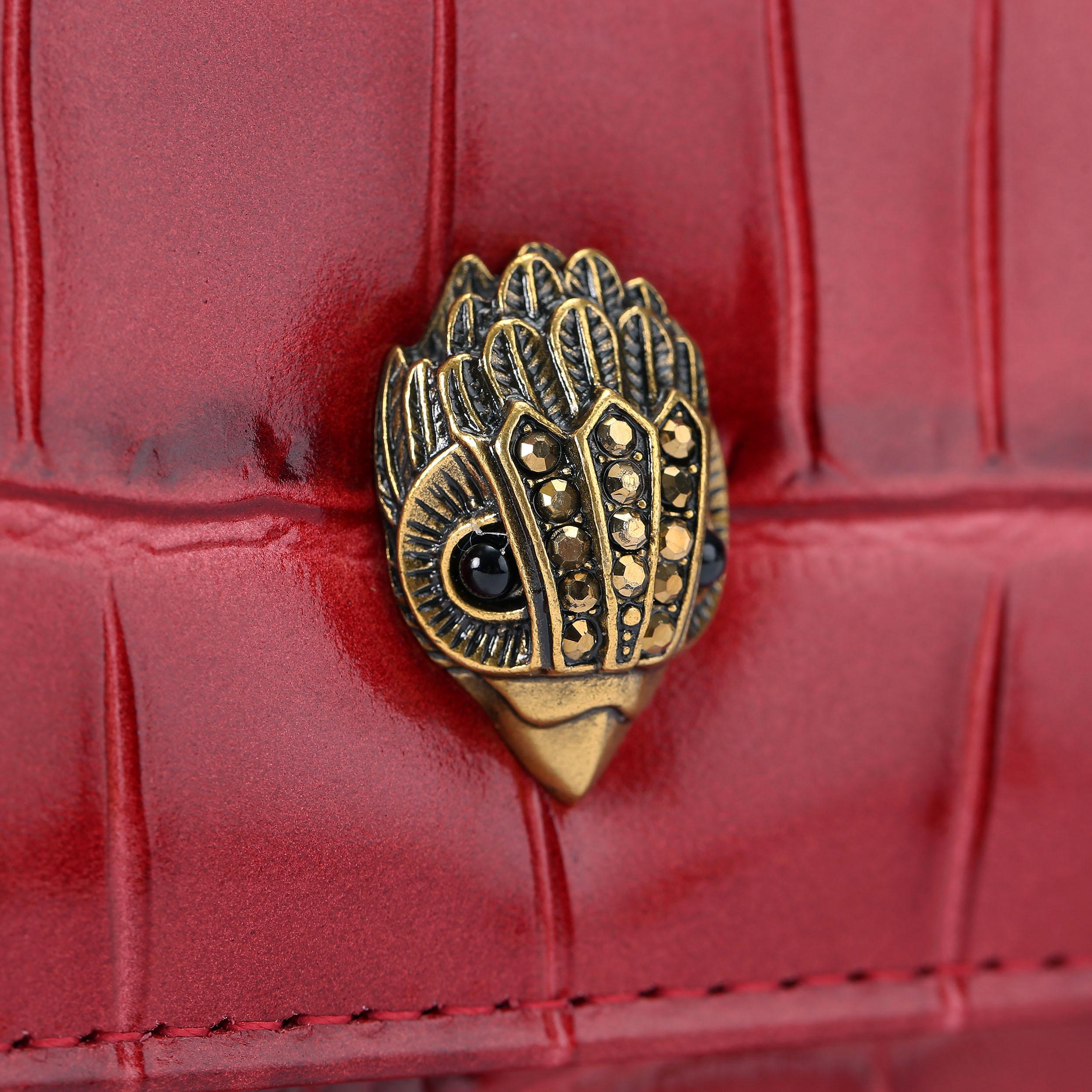 KENSINGTON CHAIN WALLET Red Croc Print Leather Chain Wallet by KURT ...