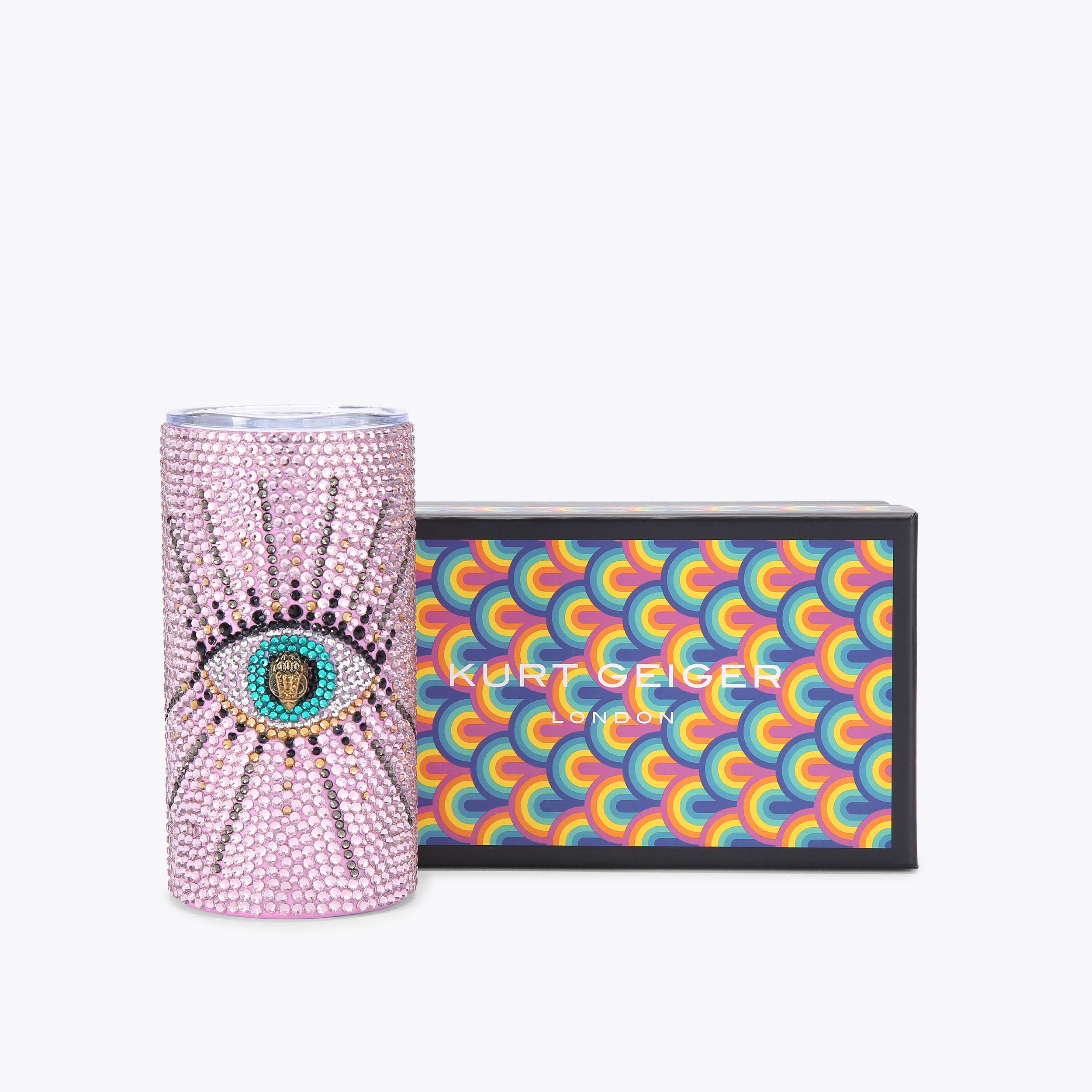 CRYSTAL CAN Rainbow Stripe Crystal Embellished Tumbler by KURT GEIGER ...