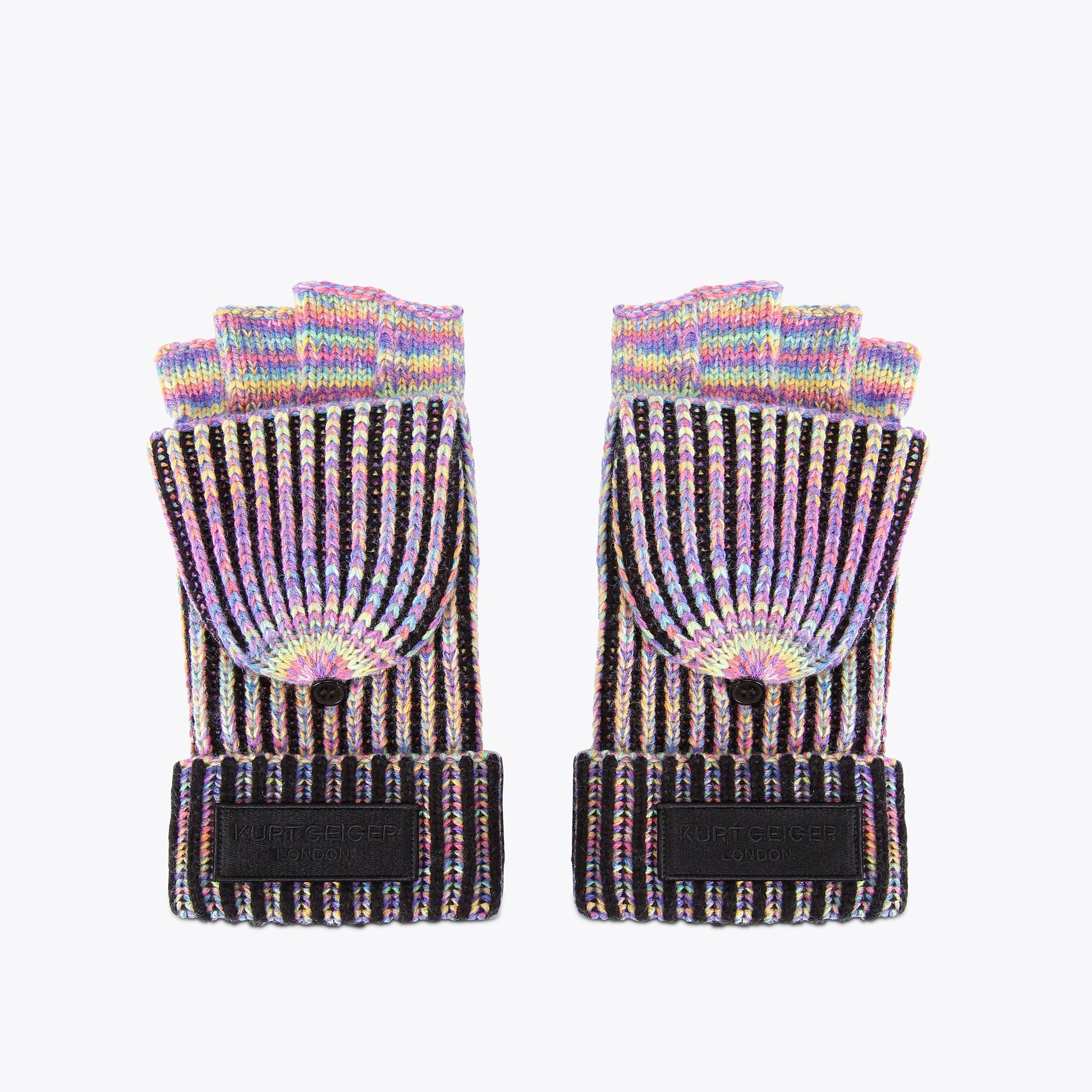 MARLED MITTEN Marled Knitted Gloves by KURT GEIGER LONDON