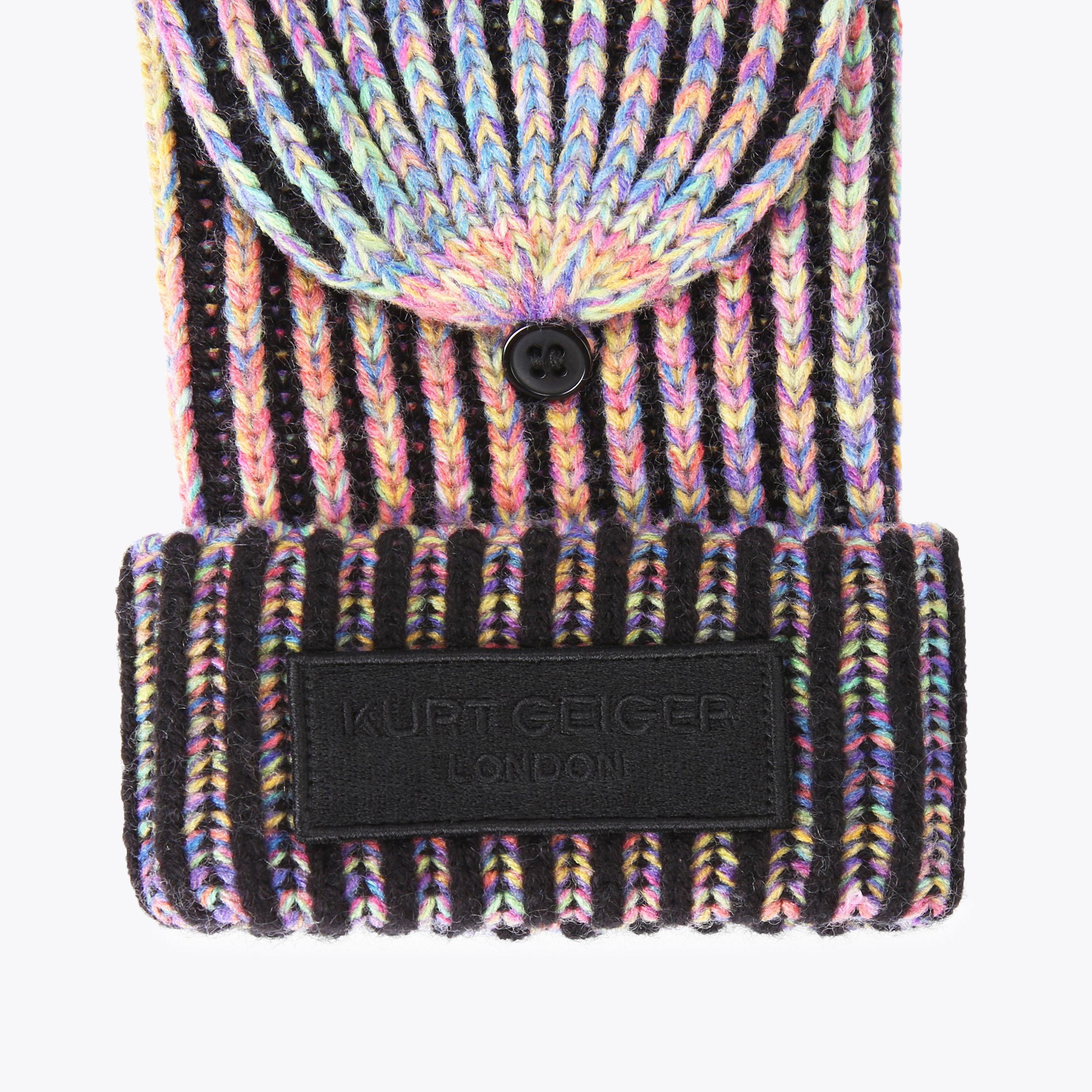 MARLED MITTEN Marled Knitted Gloves by KURT GEIGER LONDON
