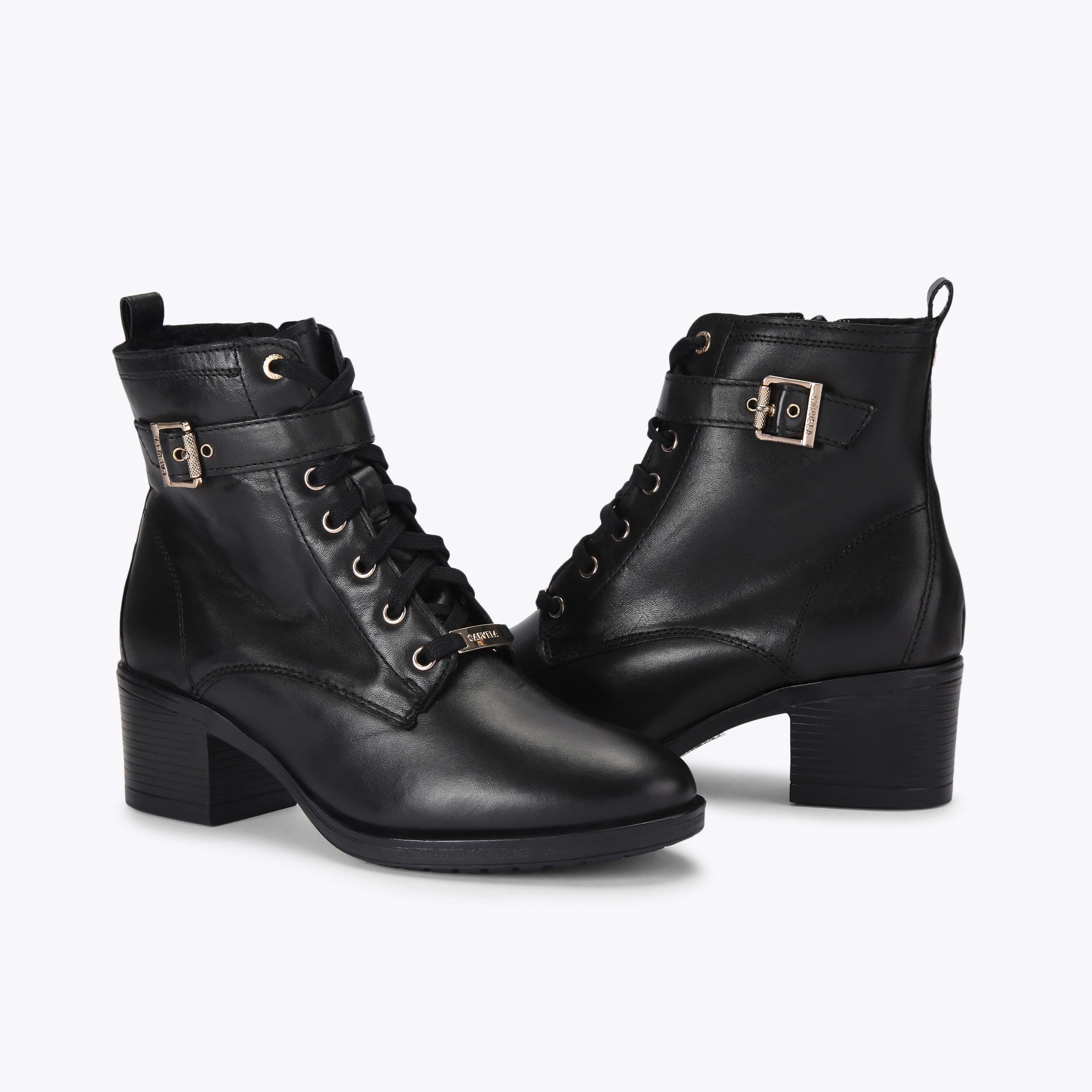 SNUG Black Leather Heel Ankle Boot by CARVELA COMFORT