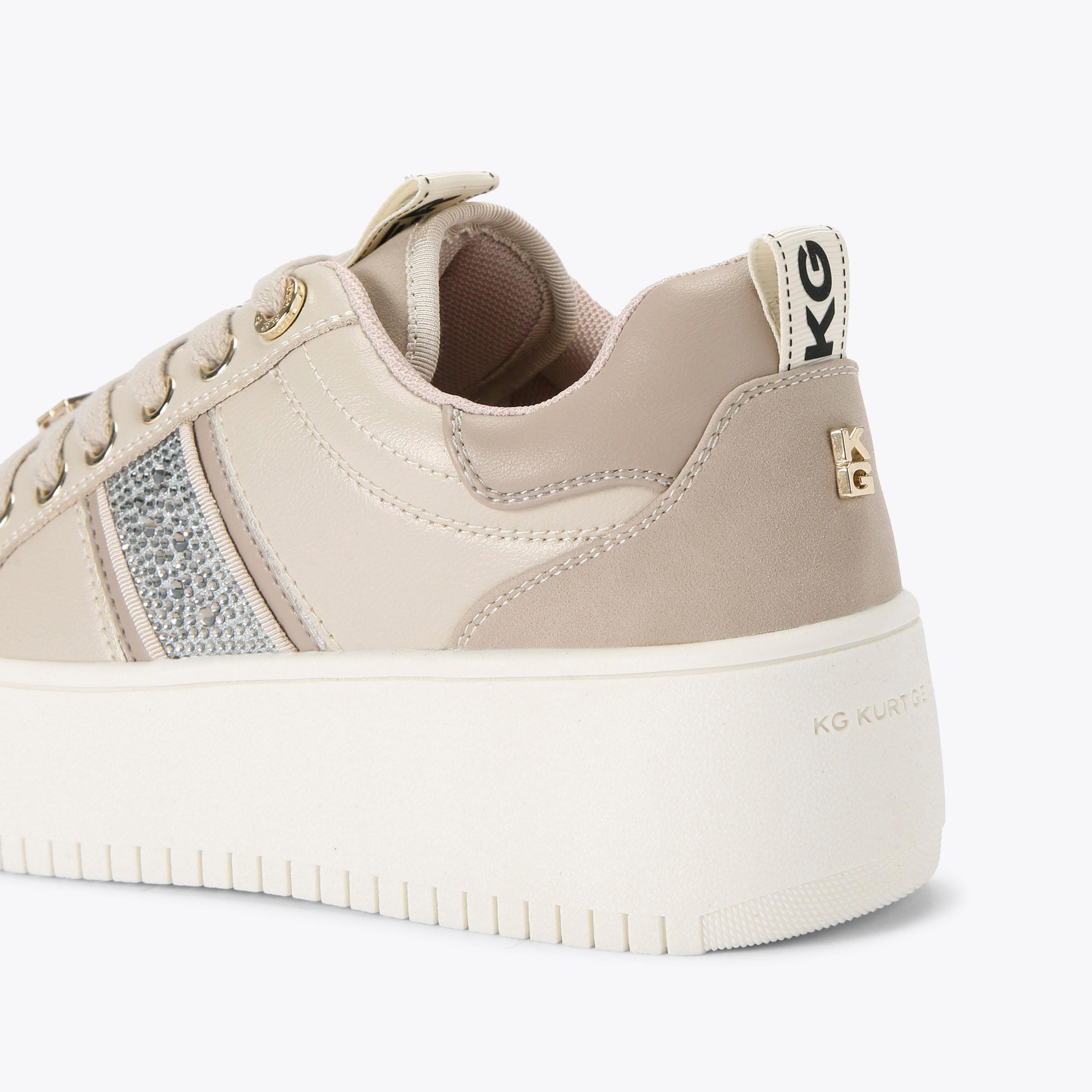 LESLIE GEM Blush Crystal Sneaker by KG KURT GEIGER