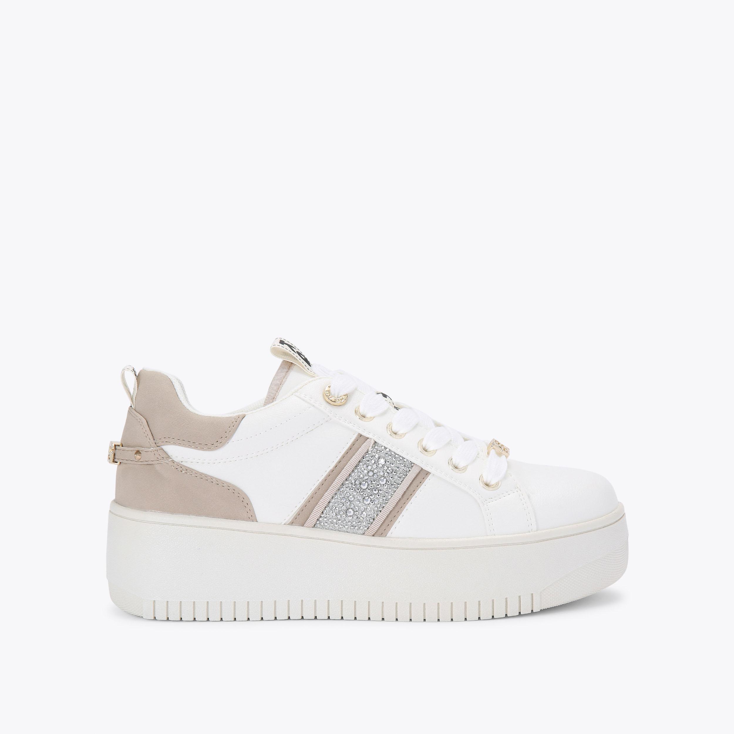 LESLIE GEM Bone Lace Up Trainer by KG KURT GEIGER