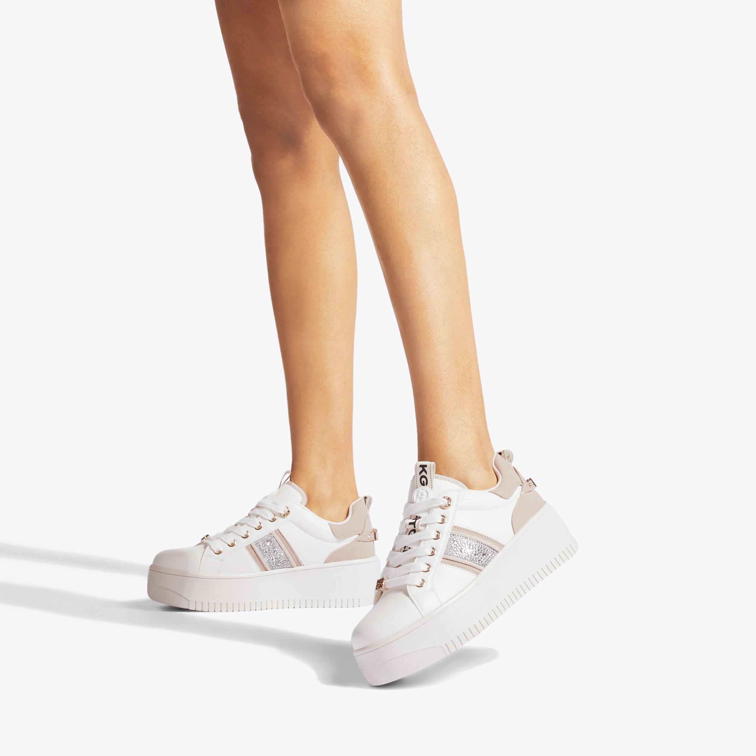 LESLIE GEM Bone Lace Up Trainer by KG KURT GEIGER
