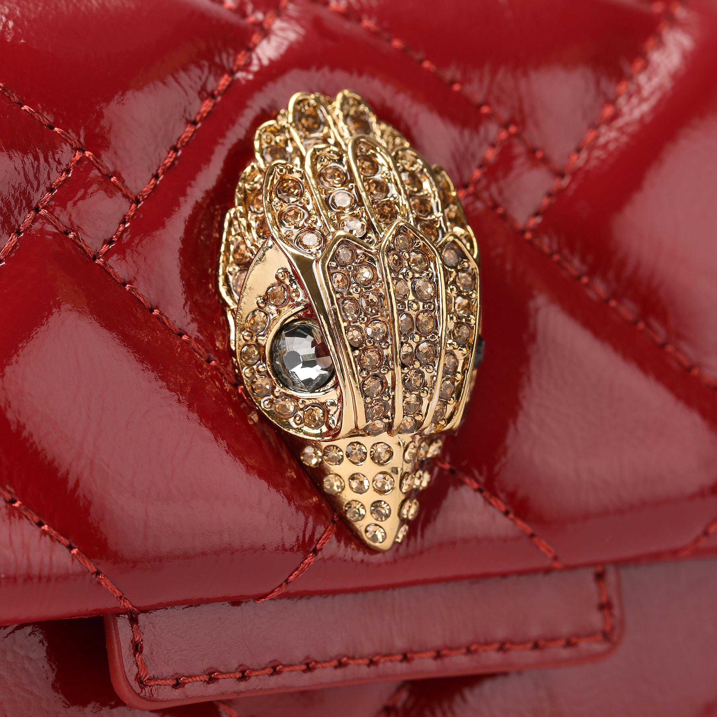 LEATHER MINI KENSINGTON Red Patent Cross Body Bag by KURT GEIGER LONDON