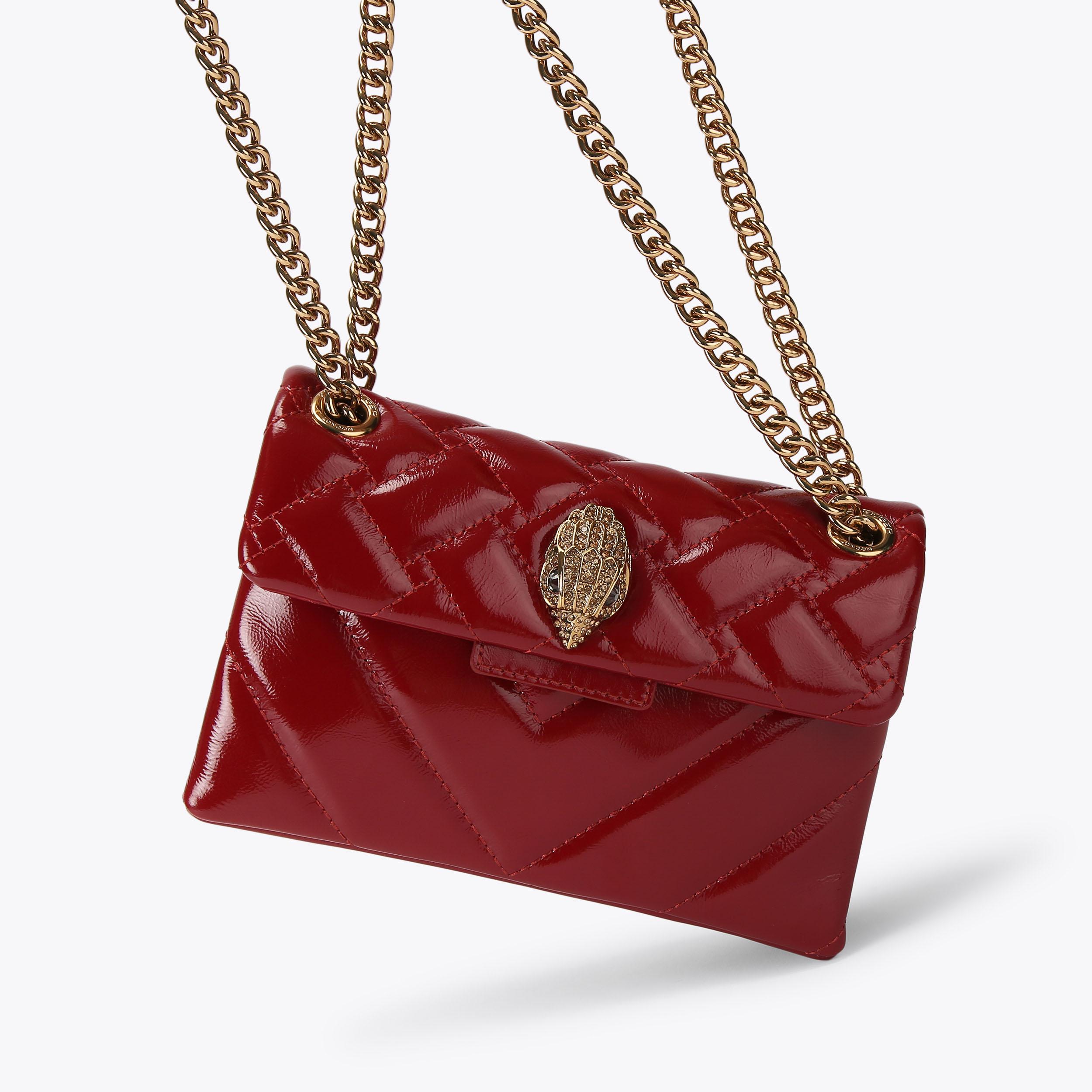 LEATHER MINI KENSINGTON Red Patent Cross Body Bag by KURT GEIGER LONDON