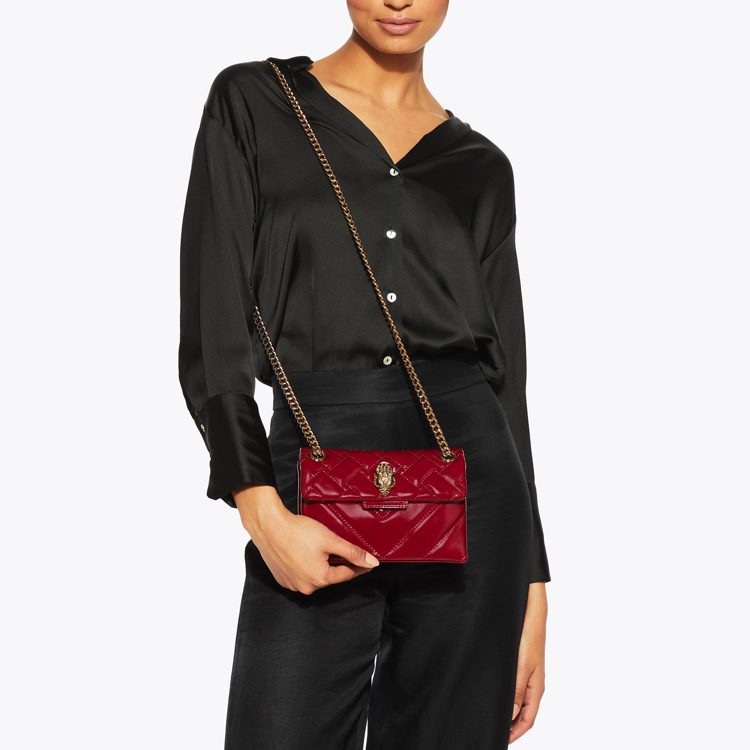 LEATHER MINI KENSINGTON Red Patent Cross Body Bag by KURT GEIGER LONDON