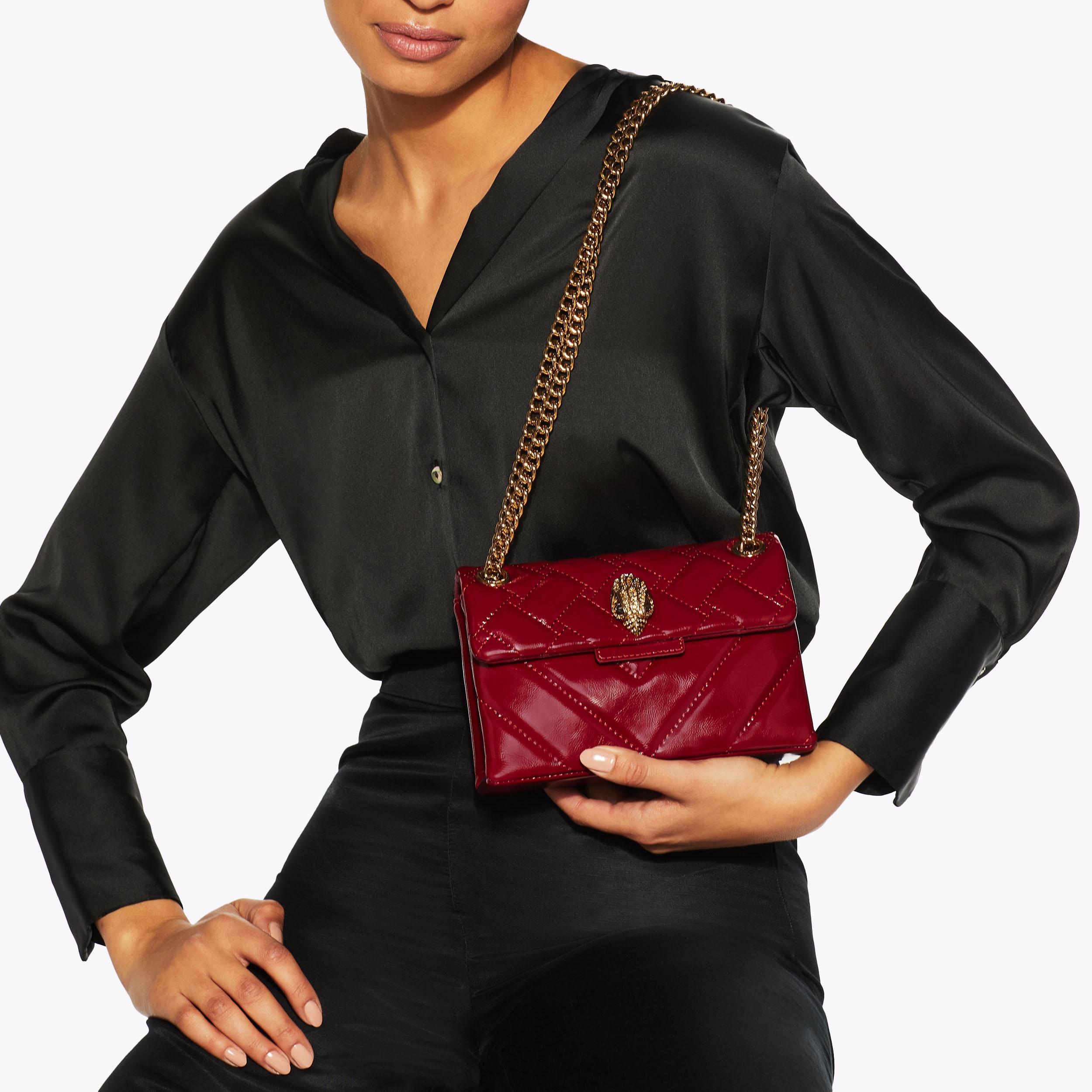 LEATHER MINI KENSINGTON Red Patent Cross Body Bag by KURT GEIGER LONDON