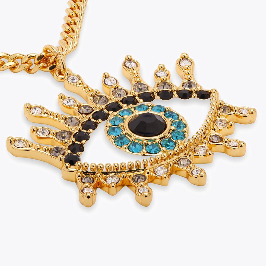 EVIL EYE PENDANT Gold Evil Eye Necklace by KURT GEIGER LONDON