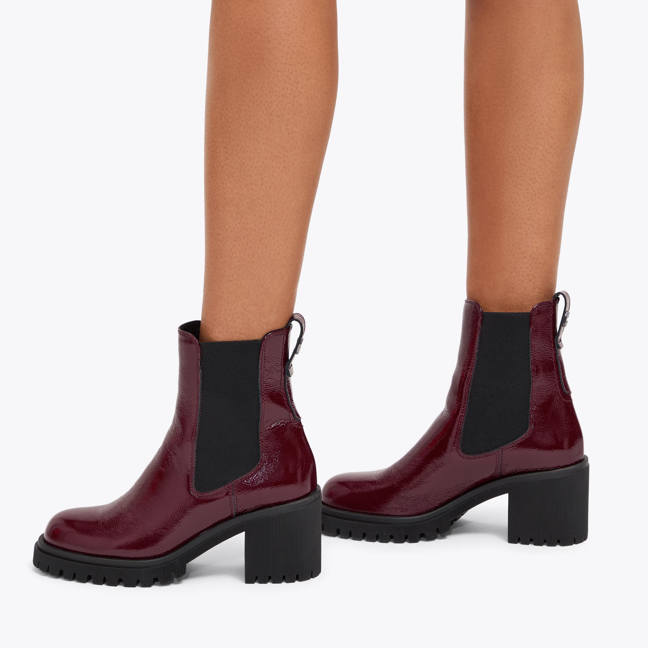 MEGA Red Leather Patent Heeled Boot by CARVELA COMFORT