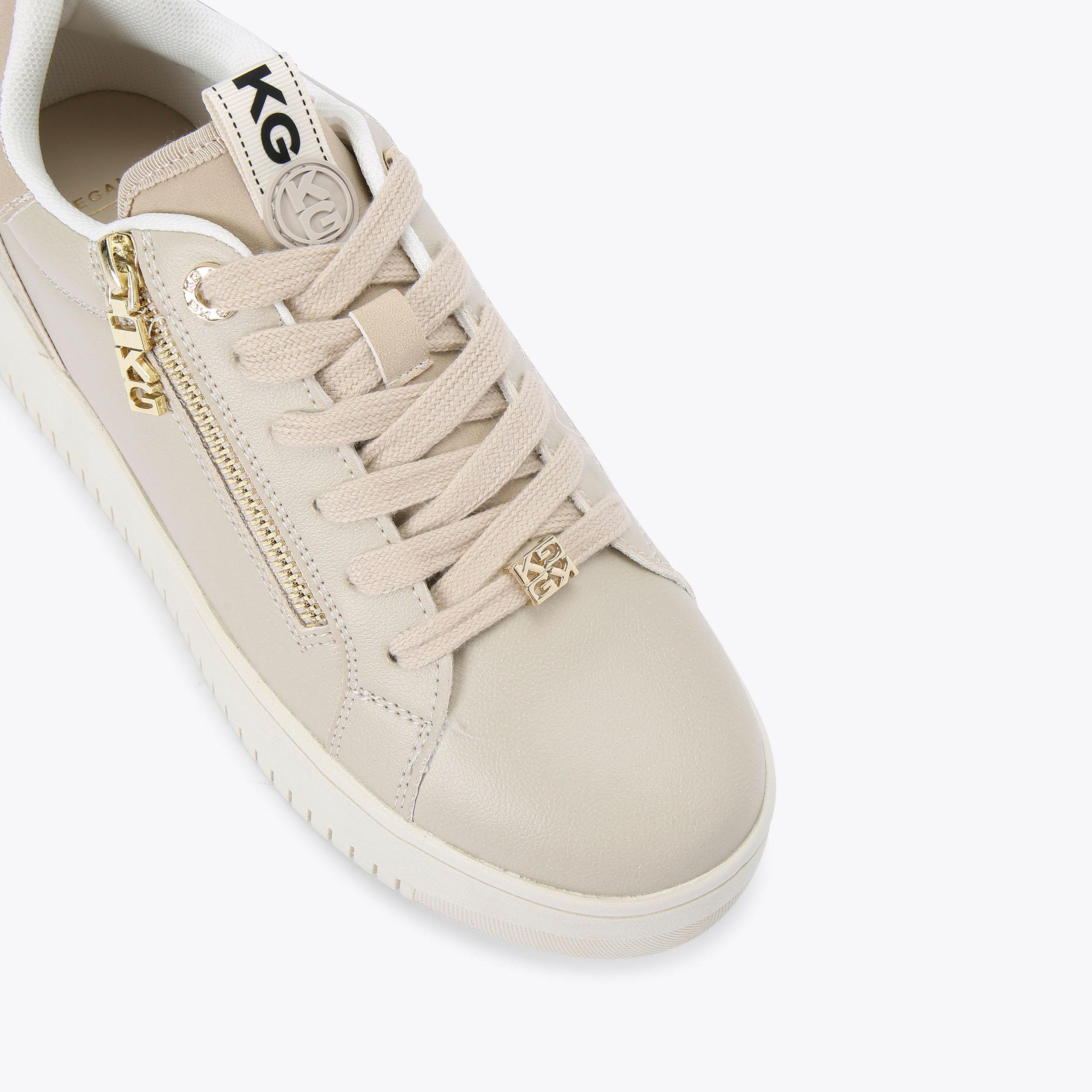 LESLIE SIDE ZIP Taupe Trainers by KG KURT GEIGER