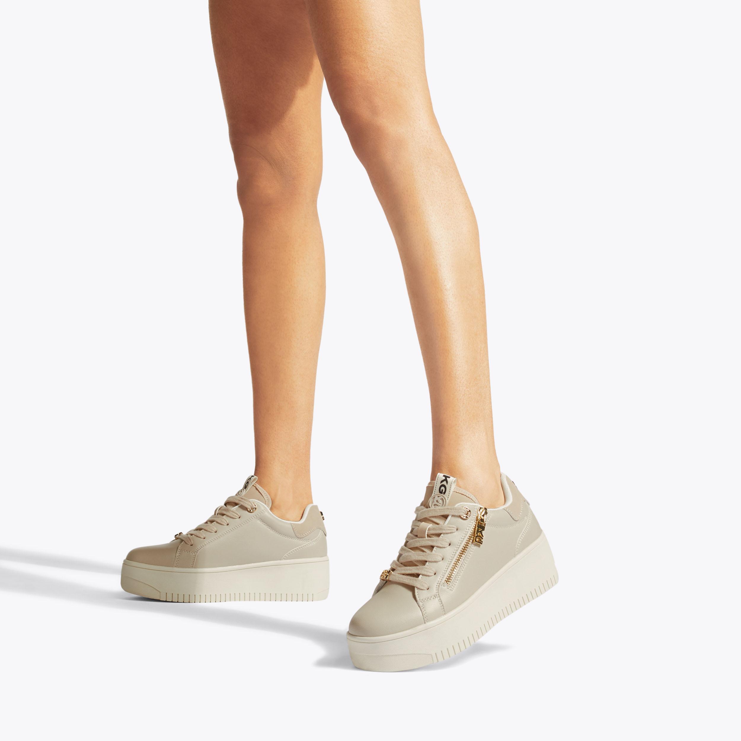LESLIE SIDE ZIP Taupe Trainers by KG KURT GEIGER