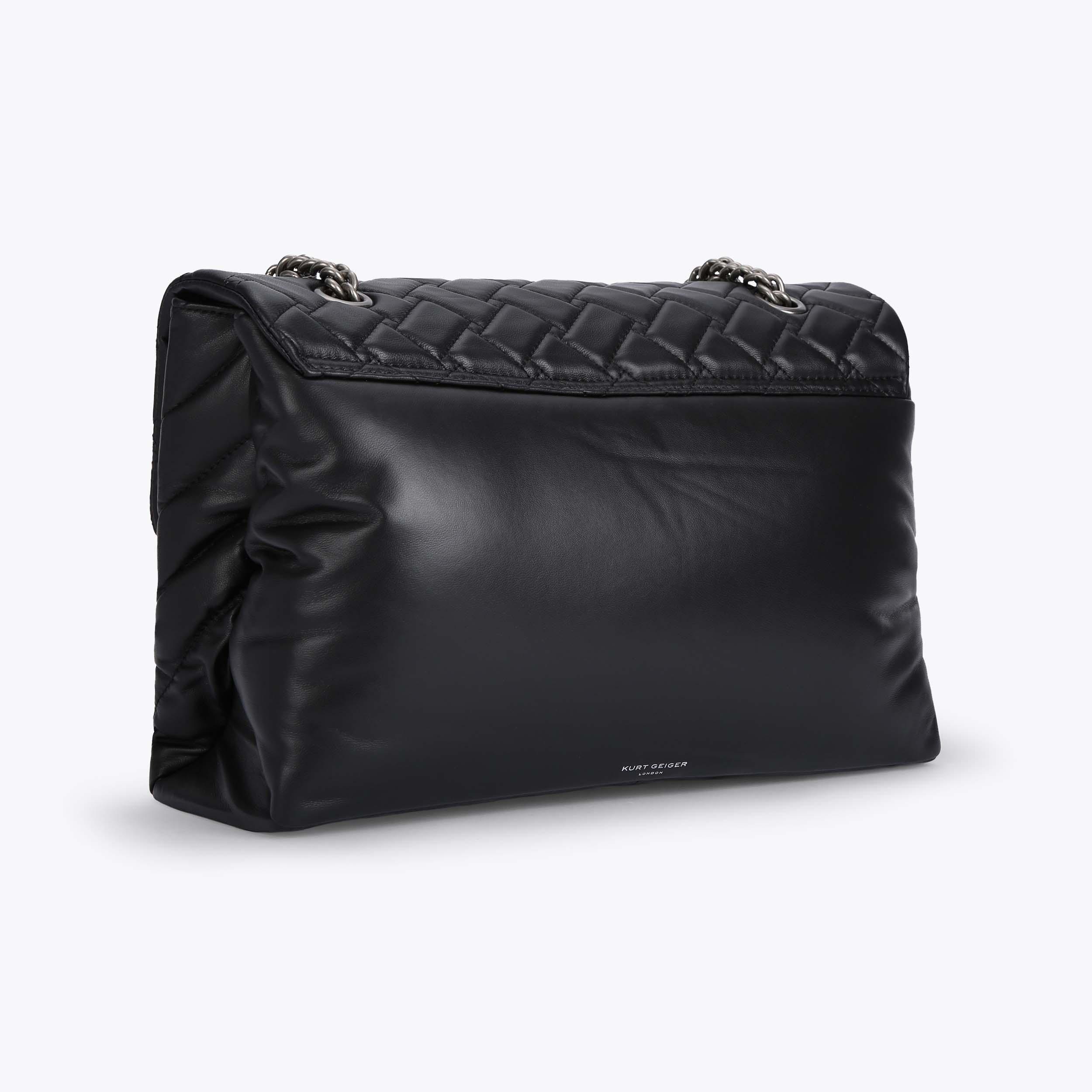 LTHR XXL KENSINGTON BAG Black Quilted Leather Oversized Bag by KURT ...
