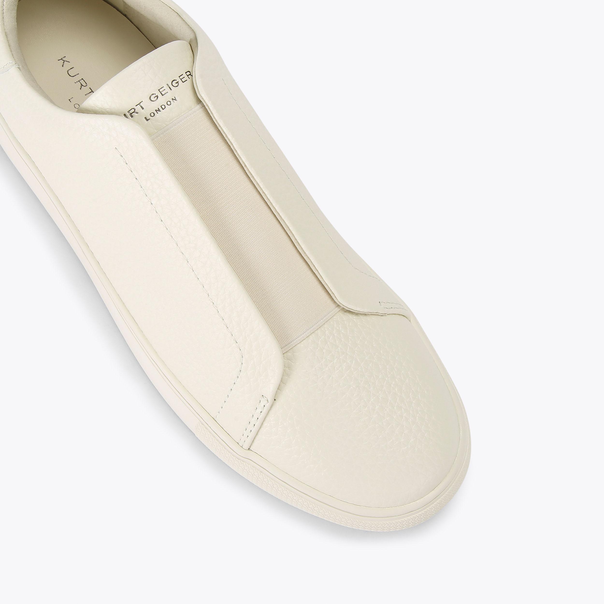 LENNON SLIP ON White Leather Slip On Sneaker by KURT GEIGER LONDON