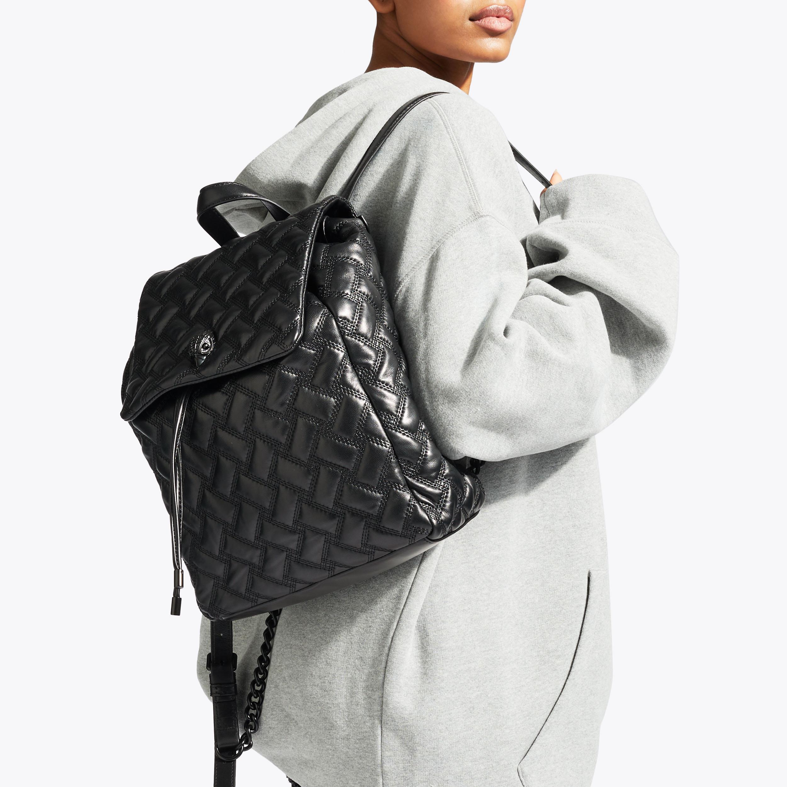 KENSINGTON BACKPACK DR Black Quilted Backpack by KURT GEIGER LONDON