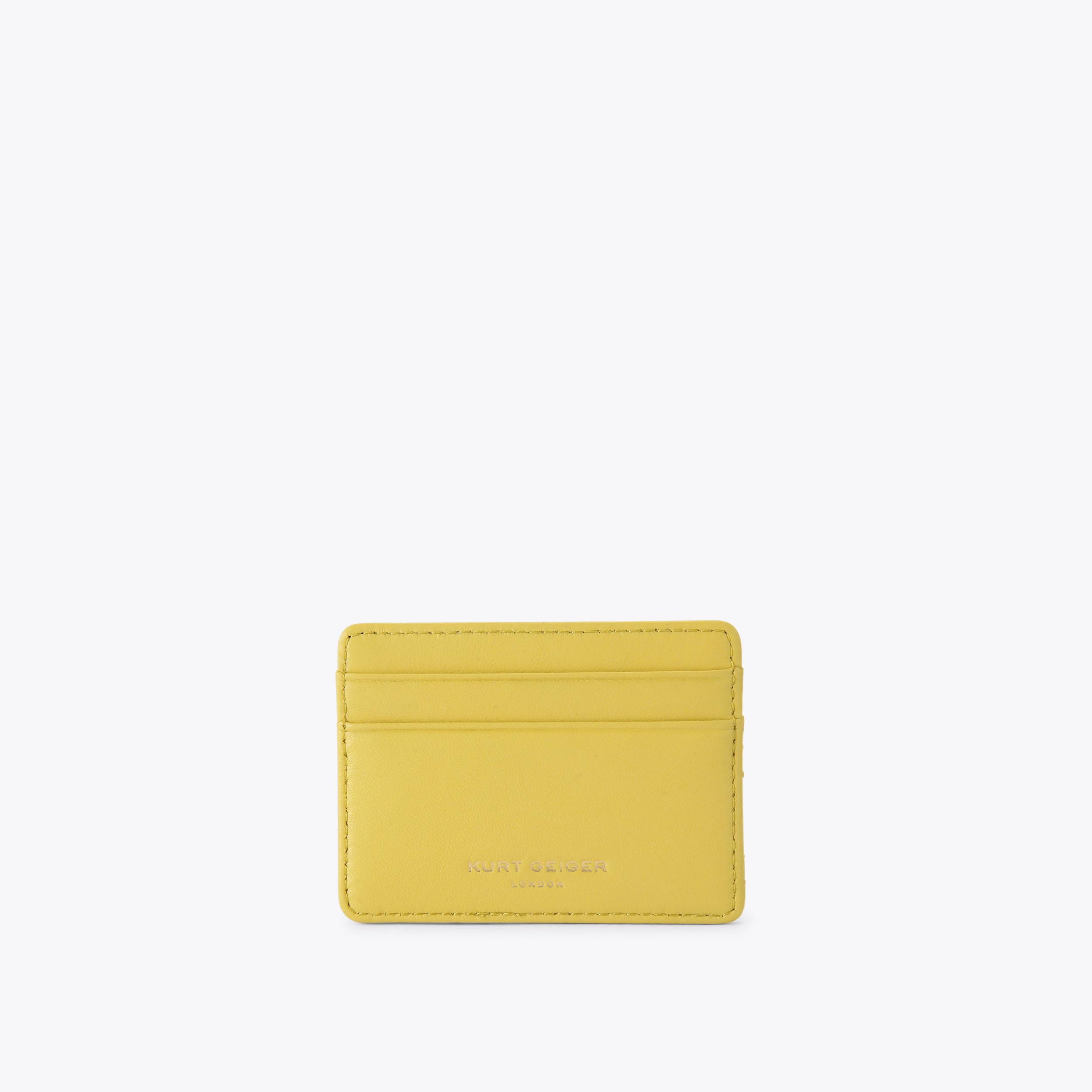 CARD HOLDER KENSINGTON Yellow Leather Card Holder by KURT GEIGER LONDON