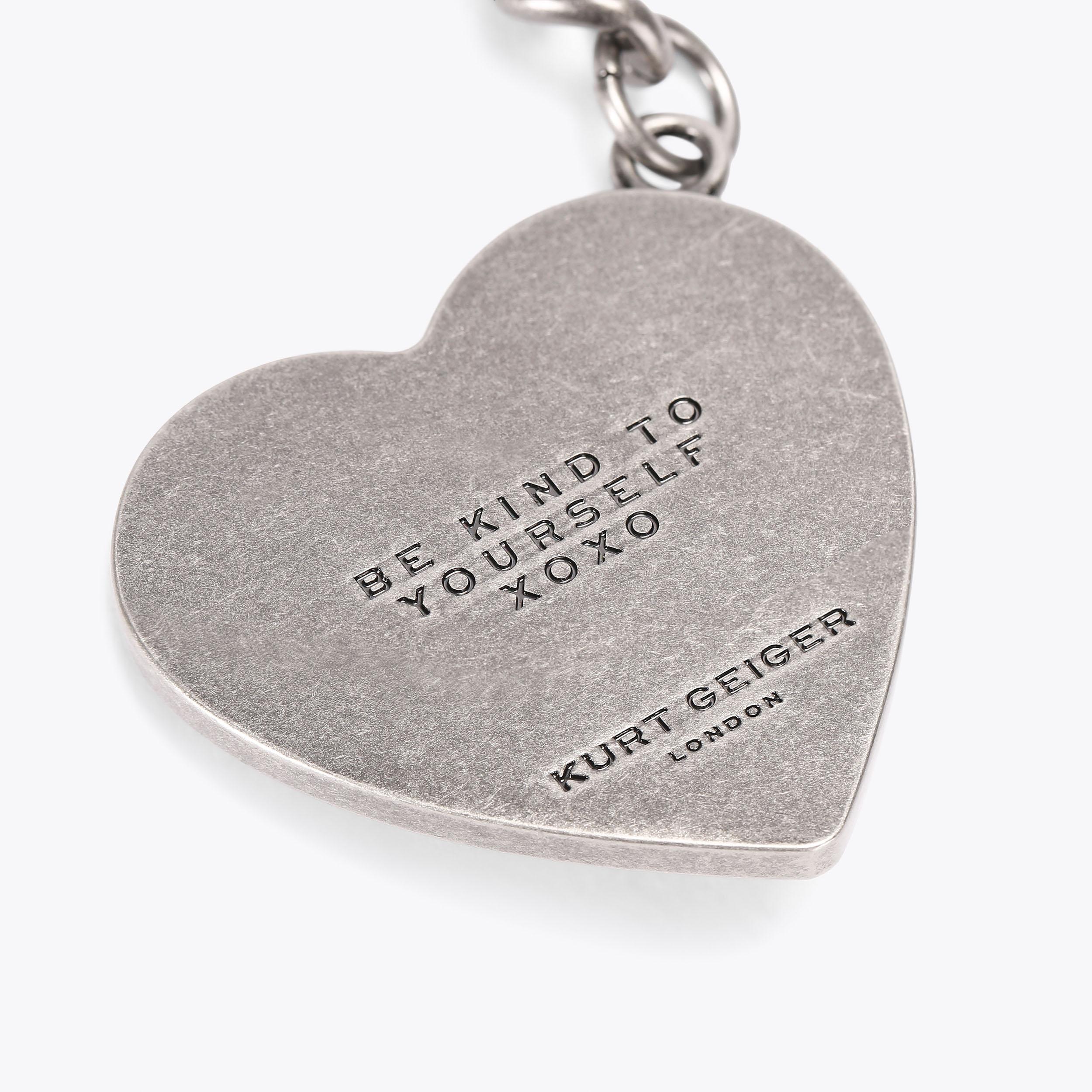 ENAMEL HEART KEYRING Black Enamel Heart Keychain by KURT GEIGER LONDON