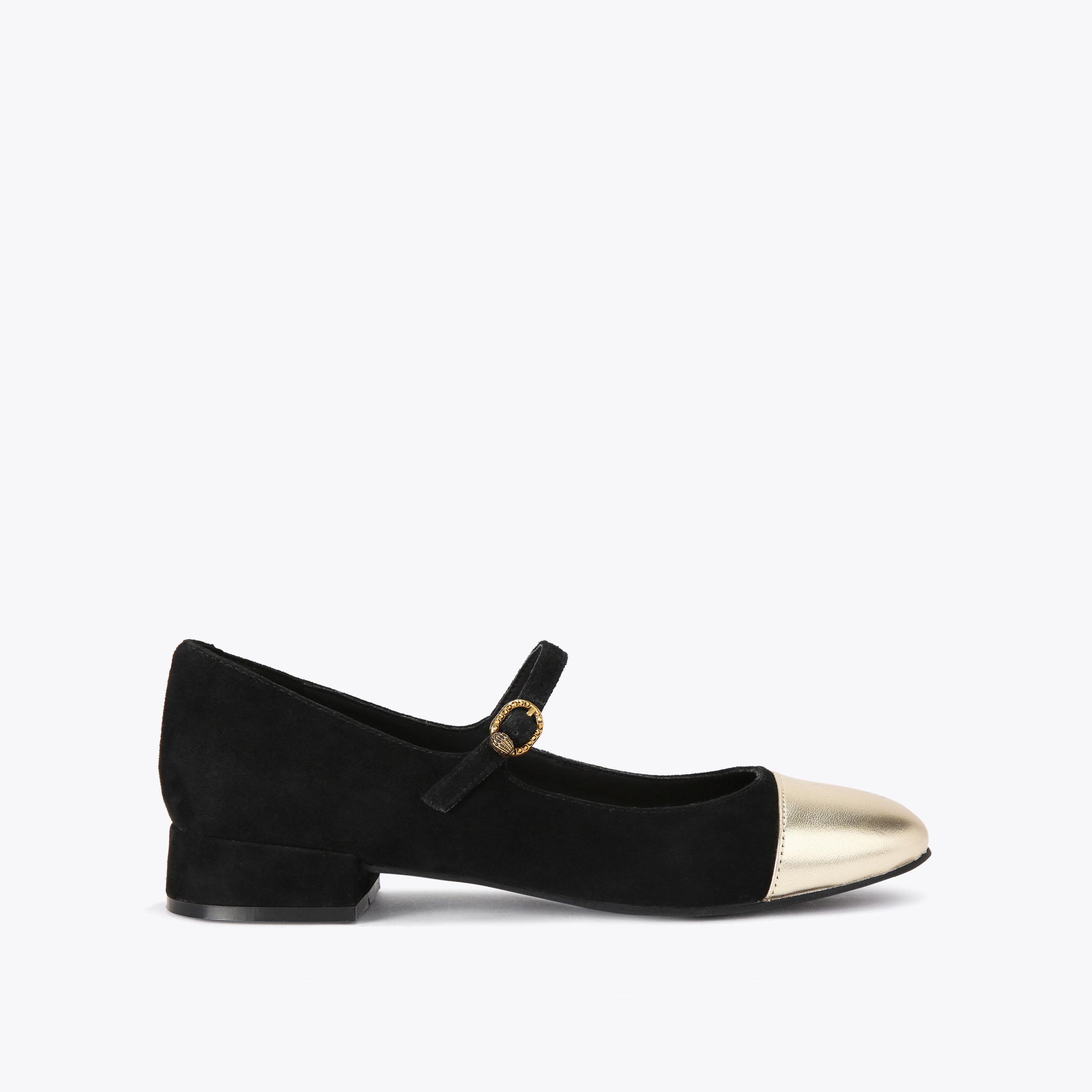 REGENT LOW MARY JANE Black Mary Jane Flats by KURT GEIGER LONDON
