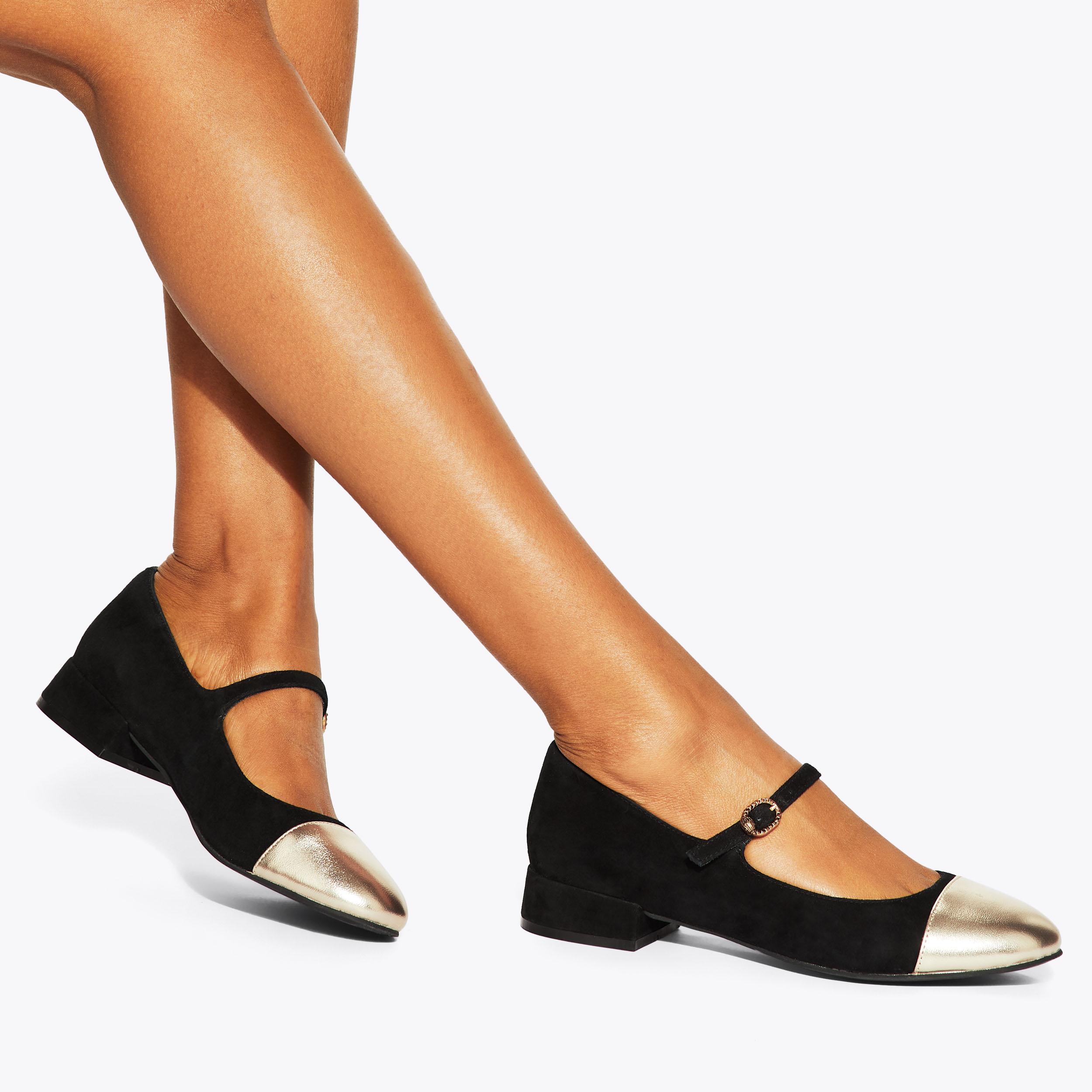 REGENT LOW MARY JANE Black Mary Jane Flats by KURT GEIGER LONDON
