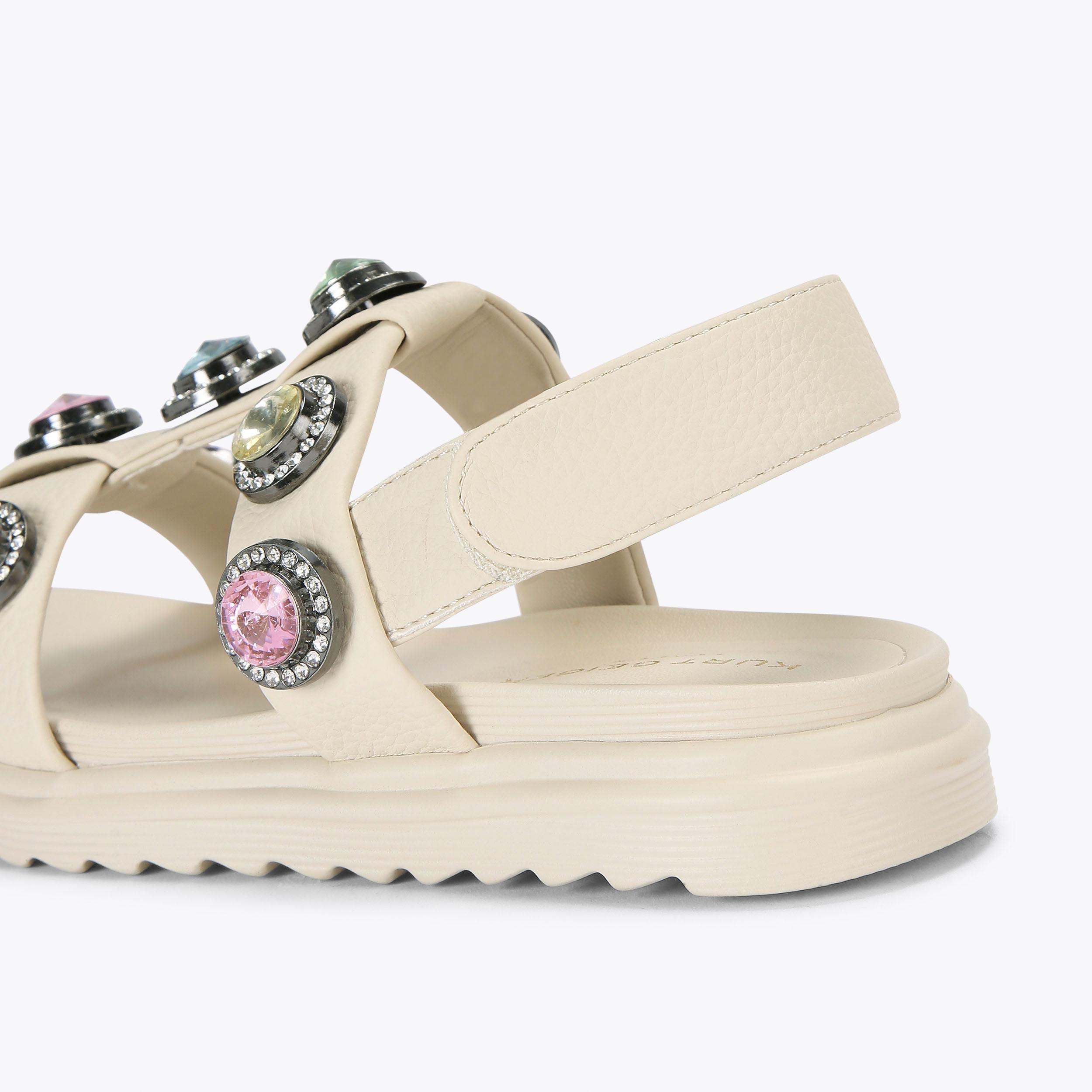 MINI ORSON CRYSTAL SANDAL Bone Sandals by KURT GEIGER LONDON