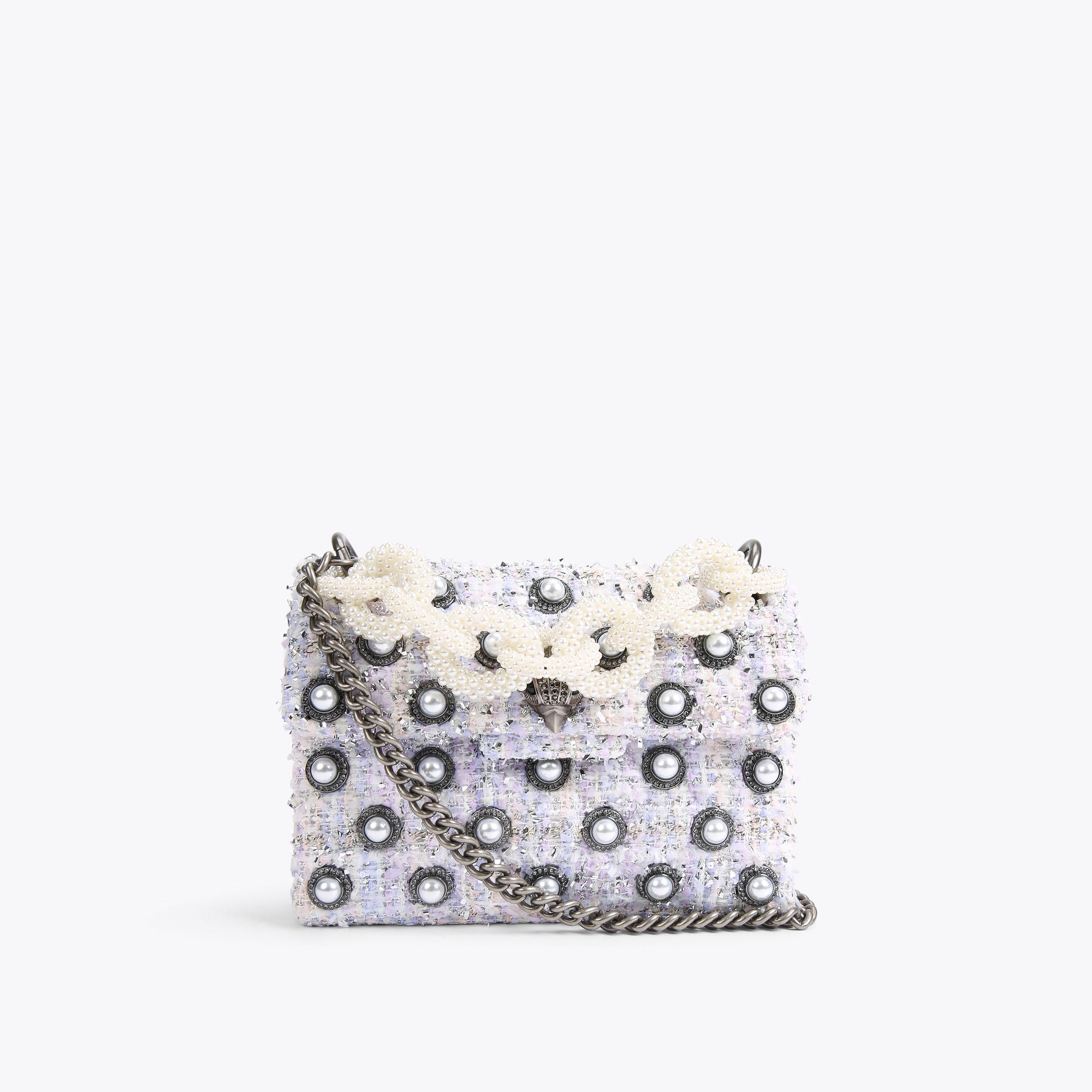 Tweed Mini Kensington X Denim Cross Body Bag By Kurt Geiger London
