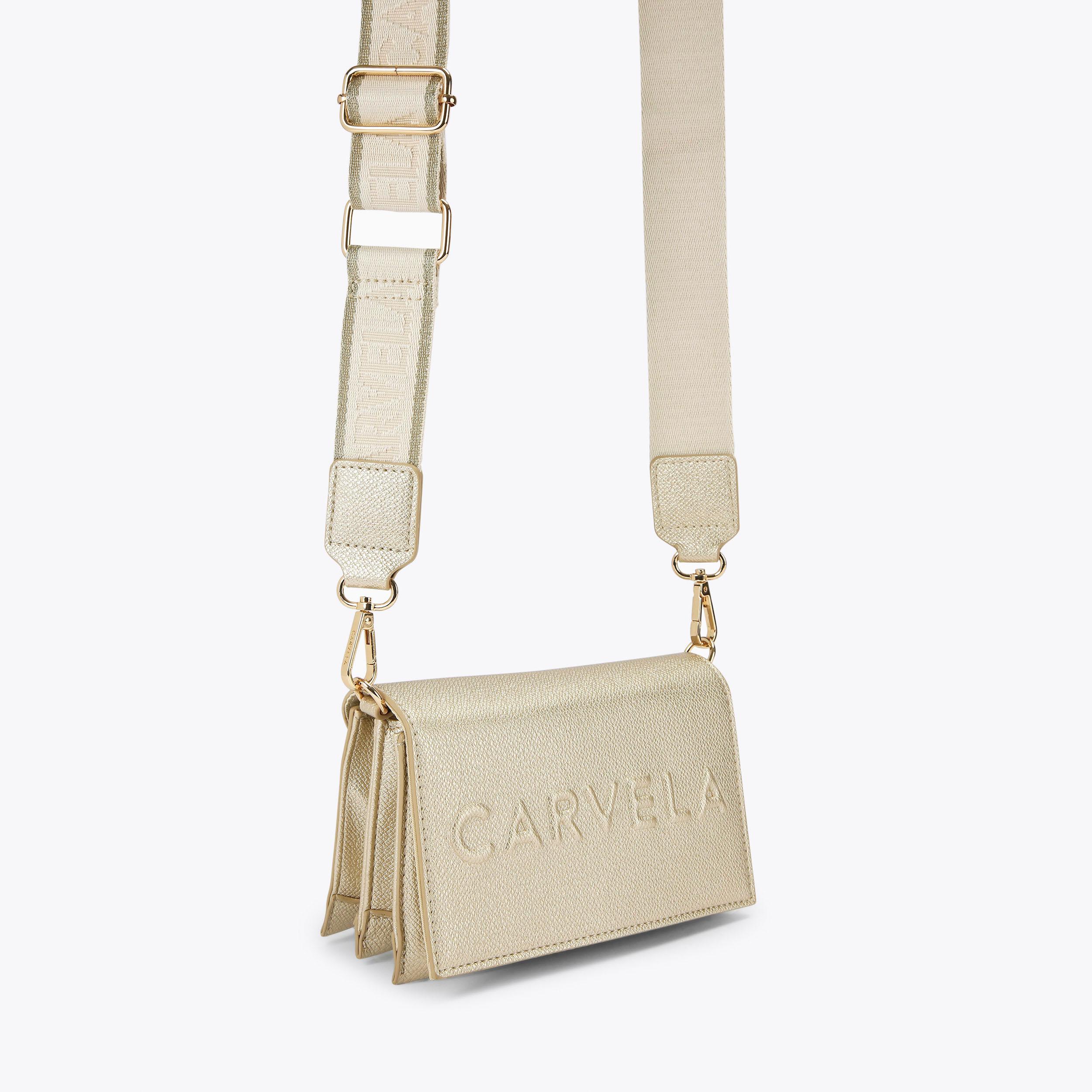 FRAME WALLET X BODY Gold Textured Wallet On Chain by CARVELA