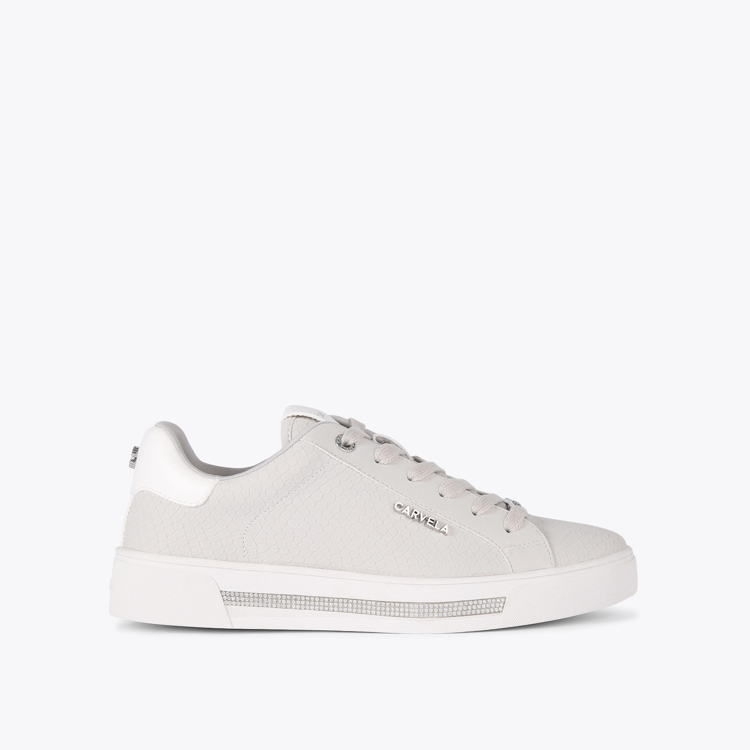 DIAMOND White lace up trainer by CARVELA