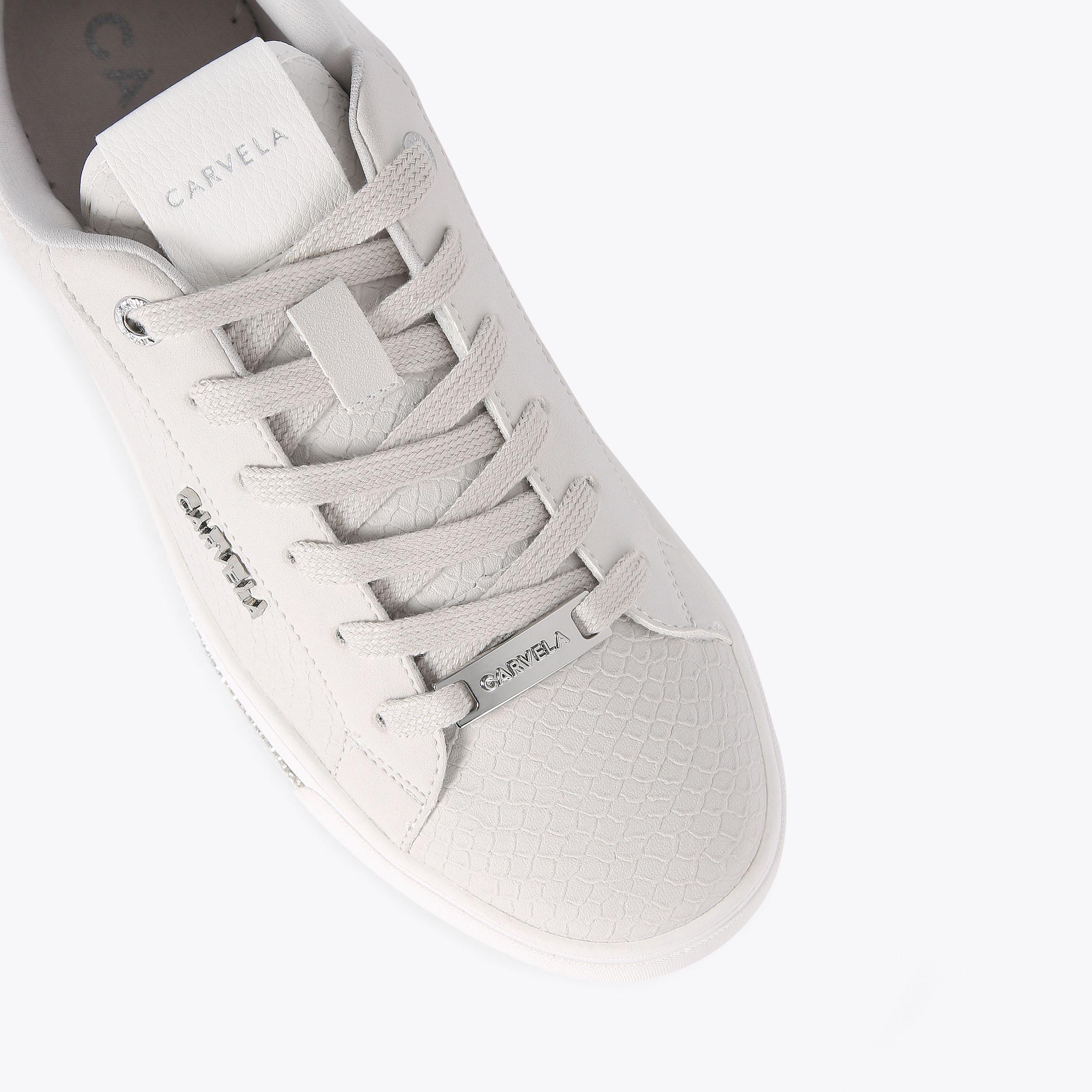 DIAMOND White lace up trainer by CARVELA