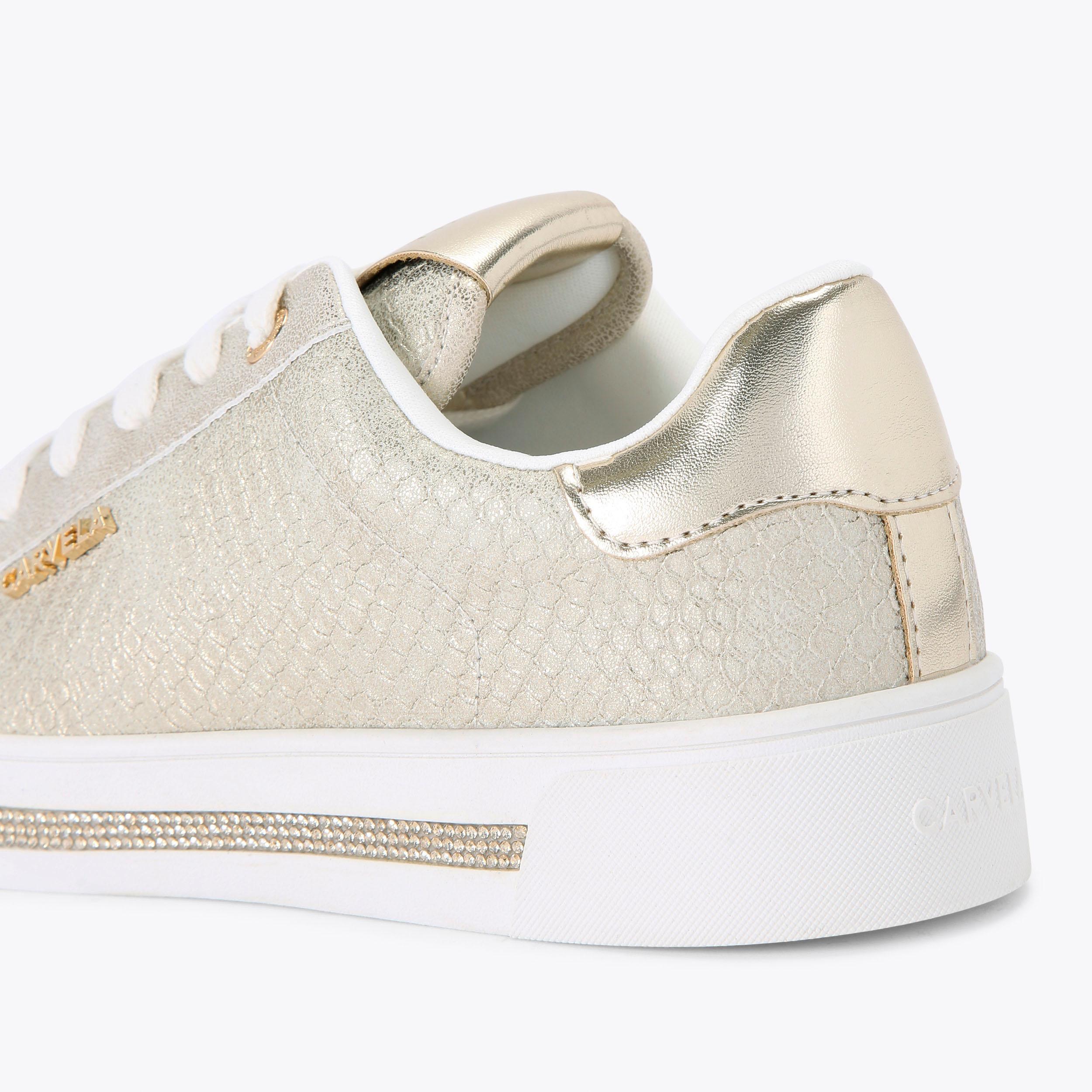 DIAMOND Gold Snake Print Trainer by CARVELA