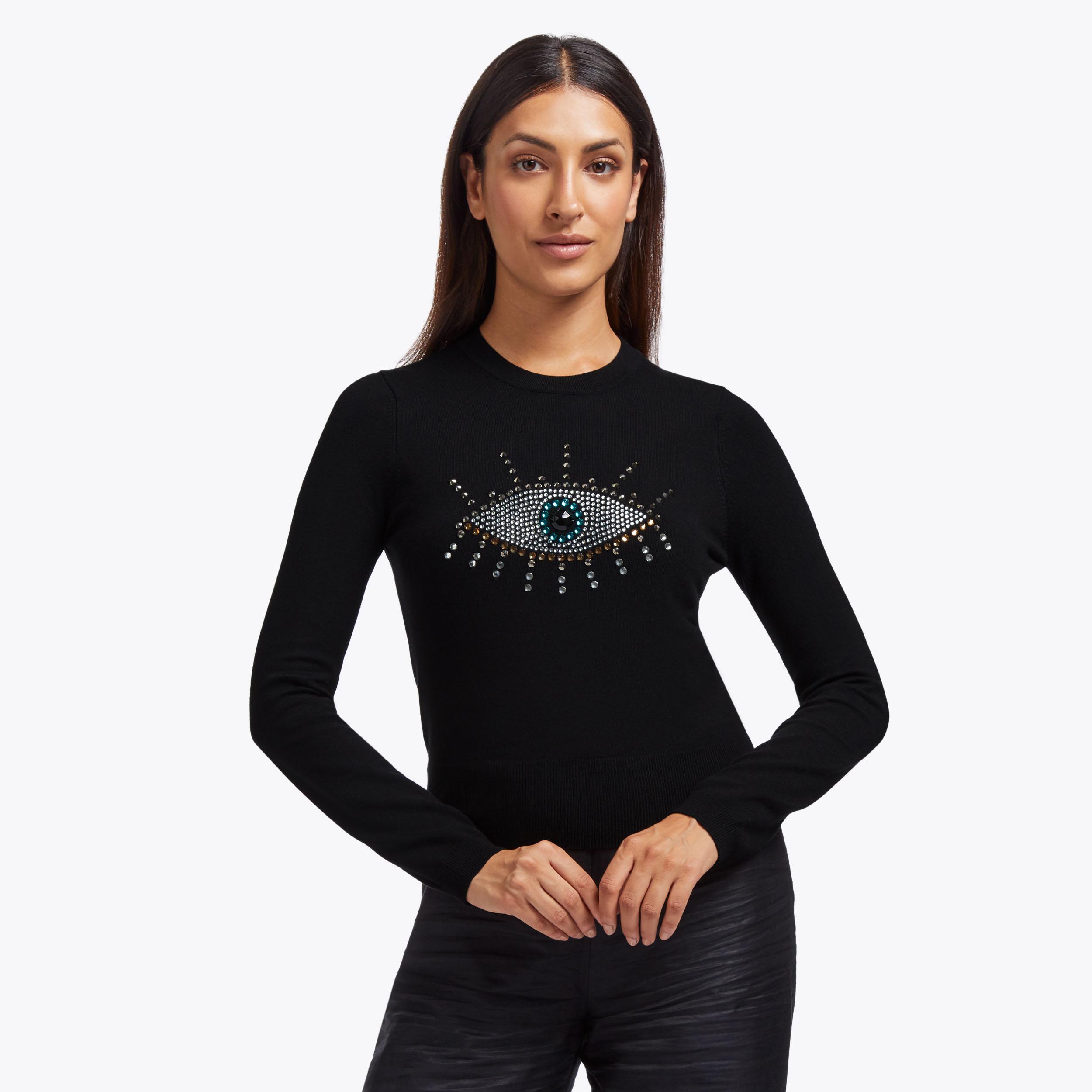 EVIL EYE JUMPER Black Knitted Jumper by KURT GEIGER LONDON
