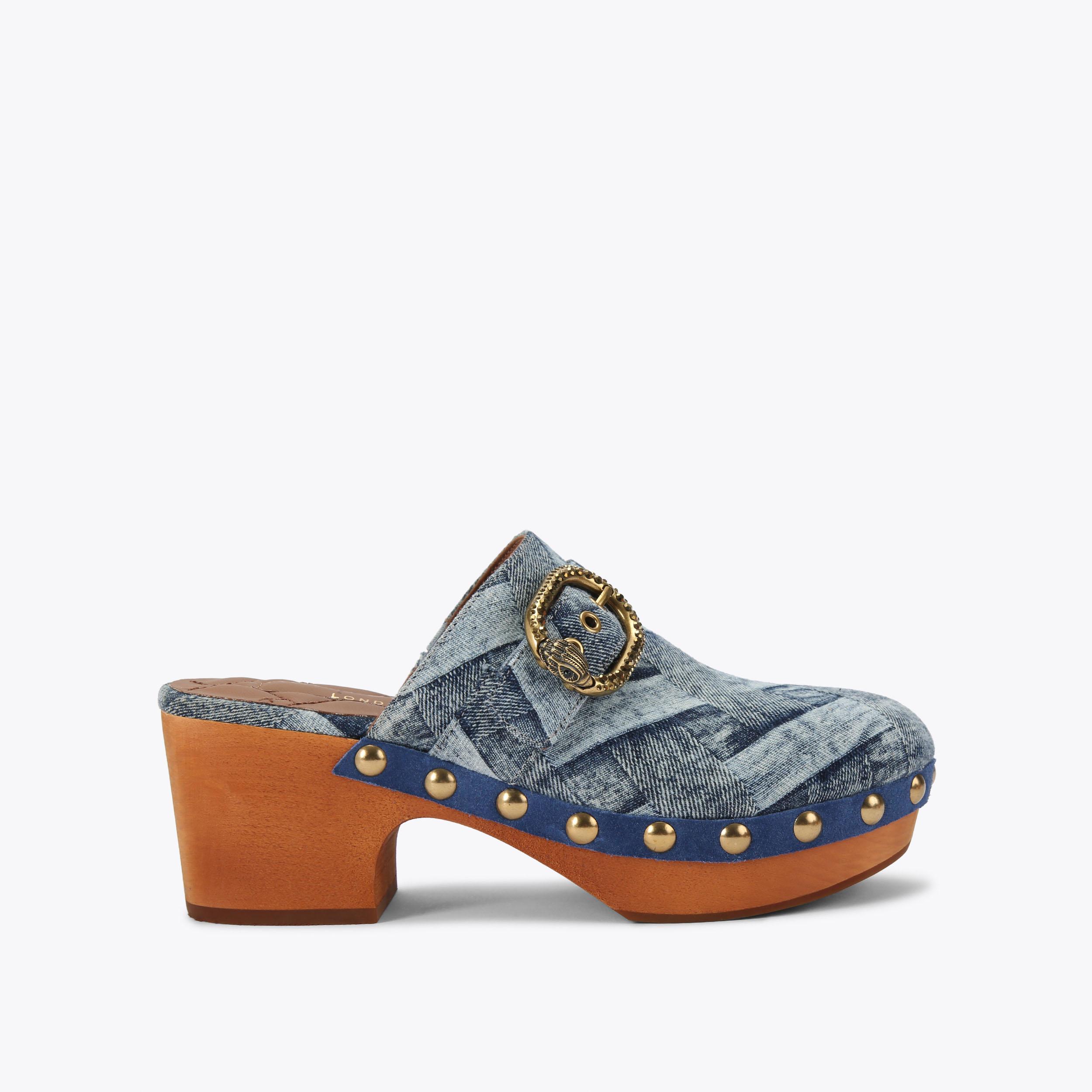 MAYFAIR CLOG Denim Weave Platform Clog by KURT GEIGER LONDON