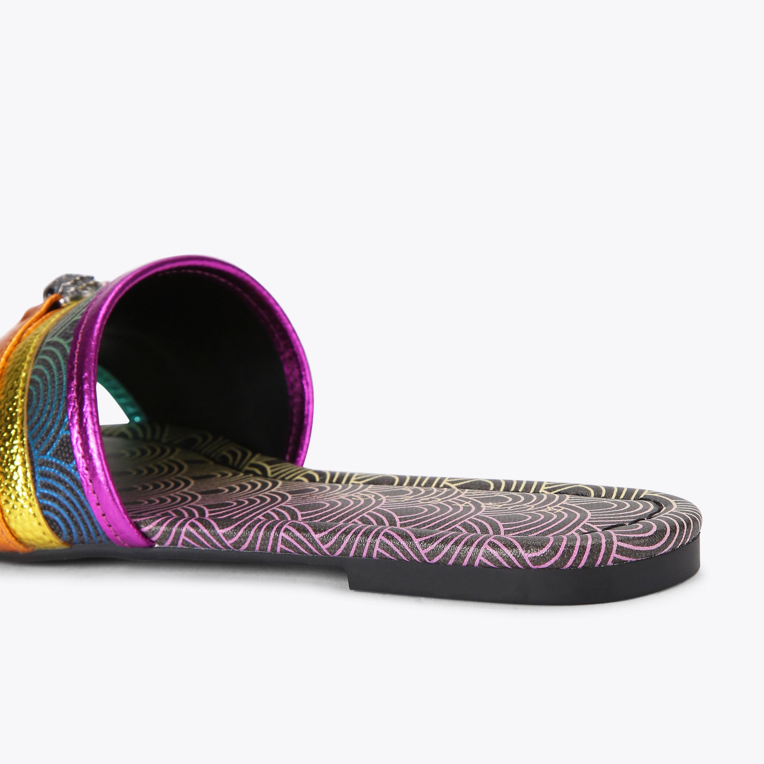 SOUTHBANK FLAT SANDAL Black Rainbow Sandals by KURT GEIGER LONDON