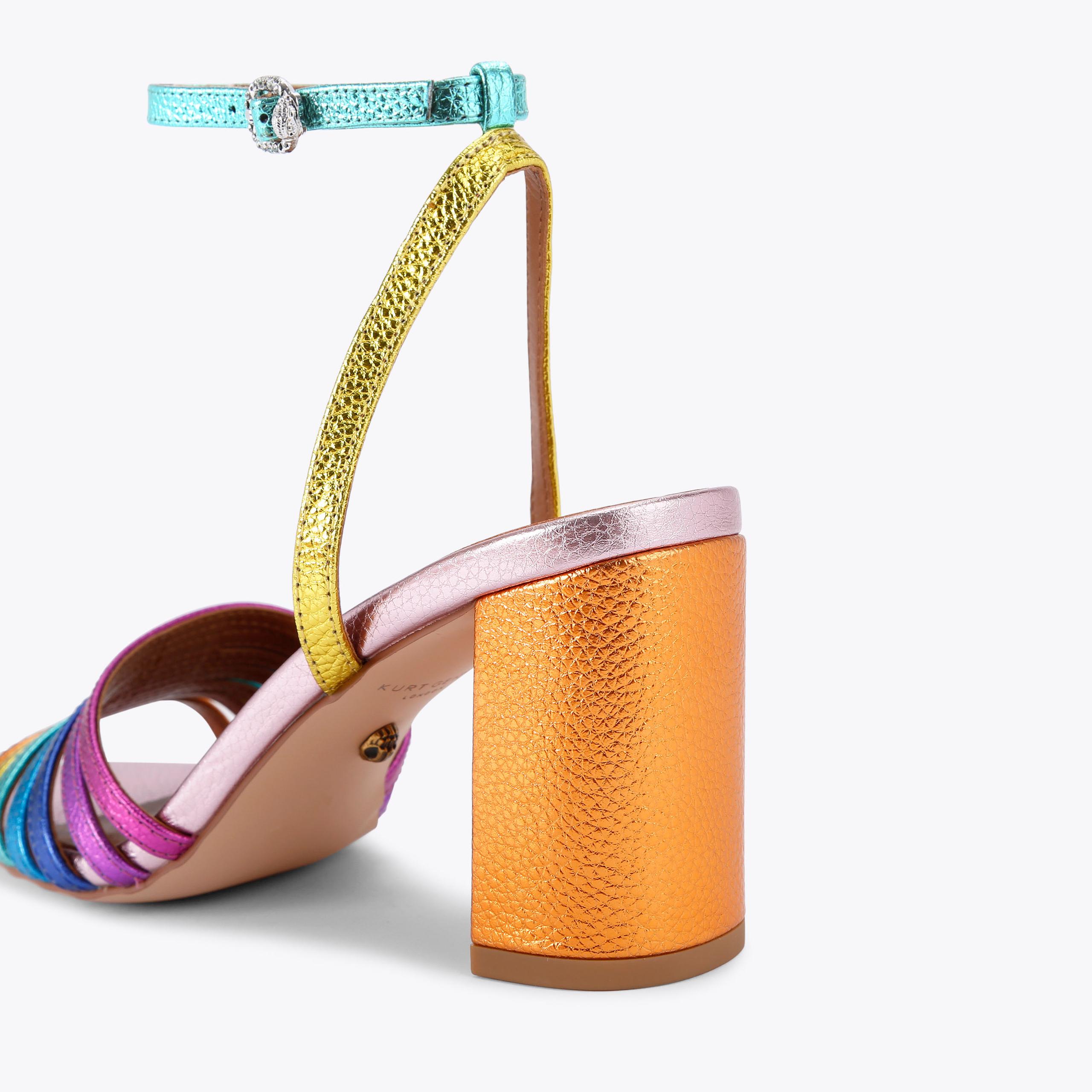 PIERRA BLOCK SANDAL Multi Rainbow Block Heel by KURT GEIGER LONDON