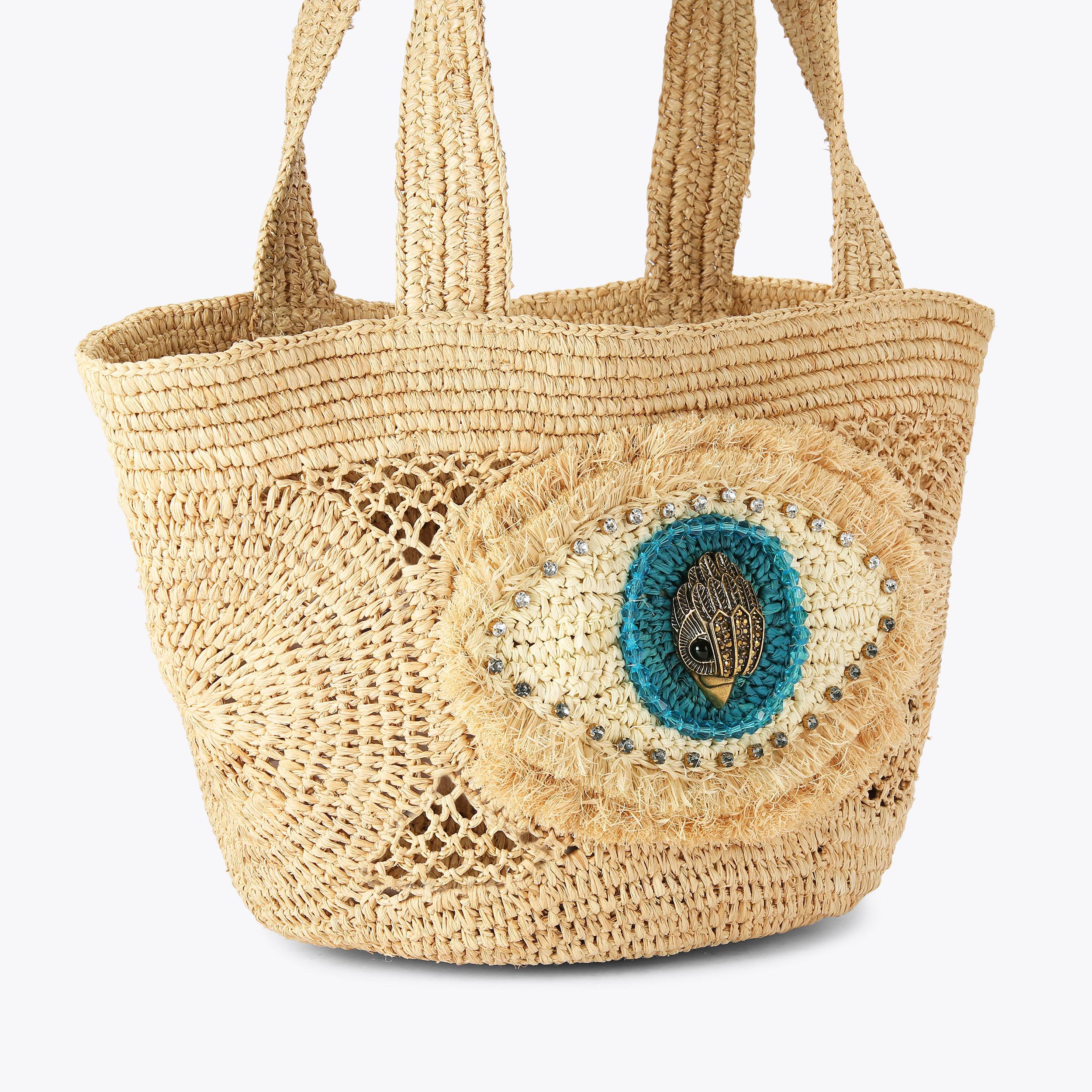 RAFFIA EYE BASKET TOTE Raffia Evil Eye Basket Tote Bag by KURT GEIGER ...