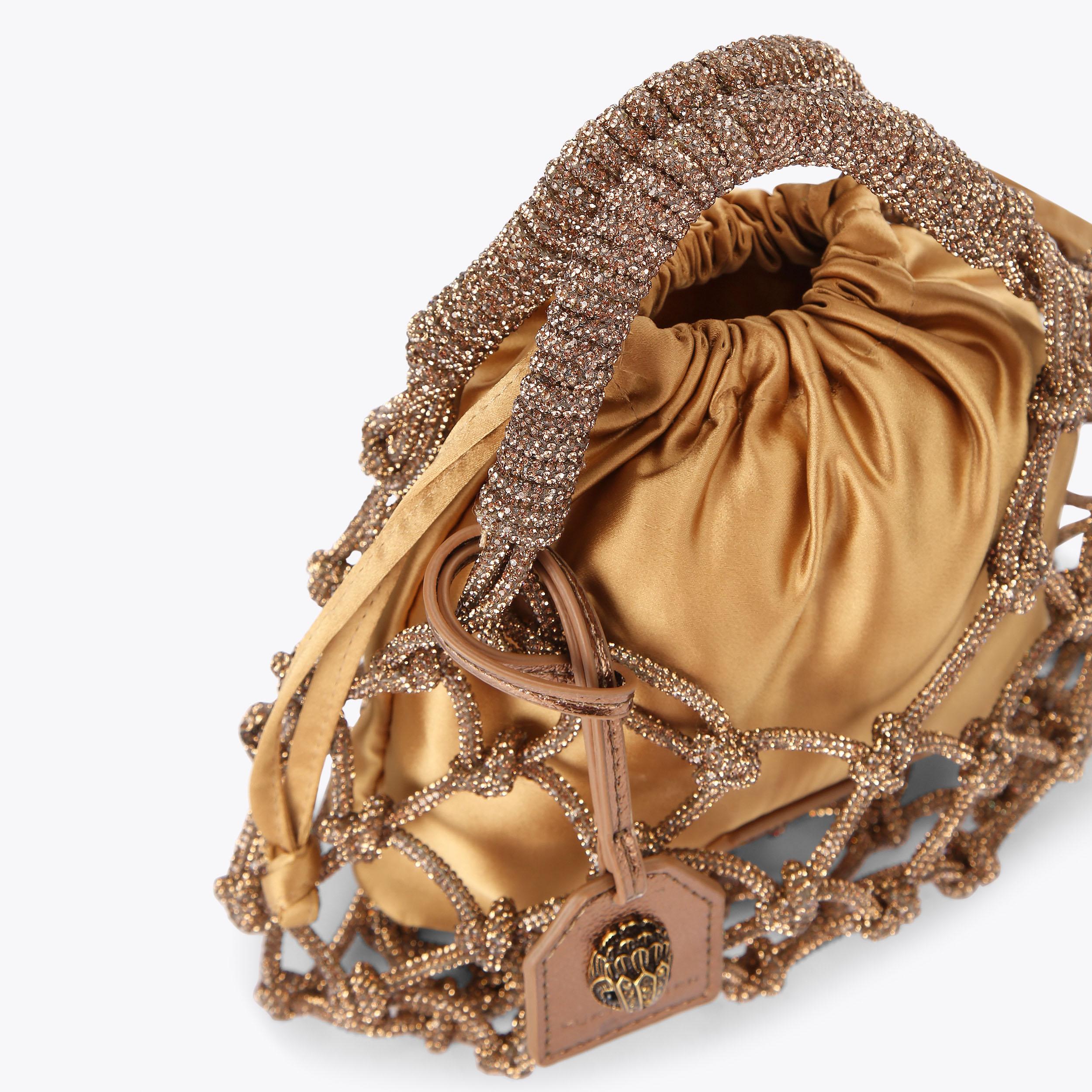 SM MACRAME CRYSTAL BAG Bronze Grab Bag by KURT GEIGER LONDON
