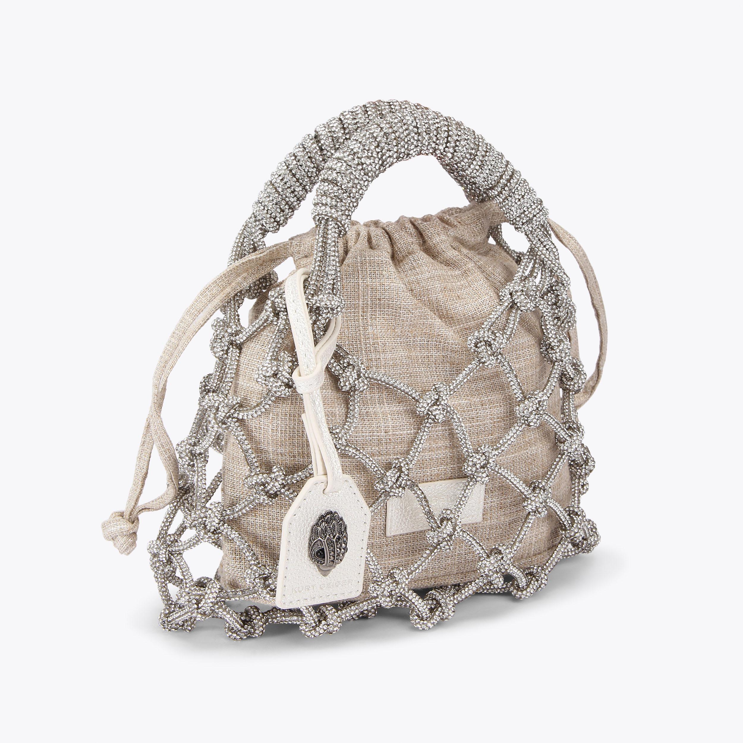 SM MACRAME CRYSTAL BAG Silver Crystal Bag by KURT GEIGER LONDON