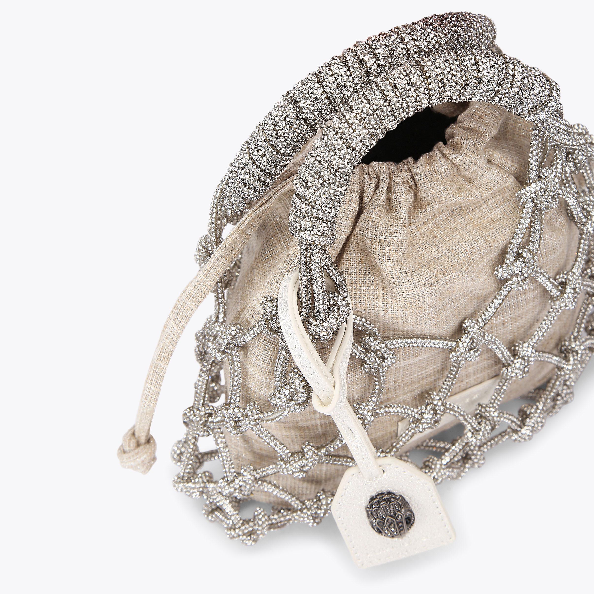 SM MACRAME CRYSTAL BAG Silver Crystal Bag by KURT GEIGER LONDON