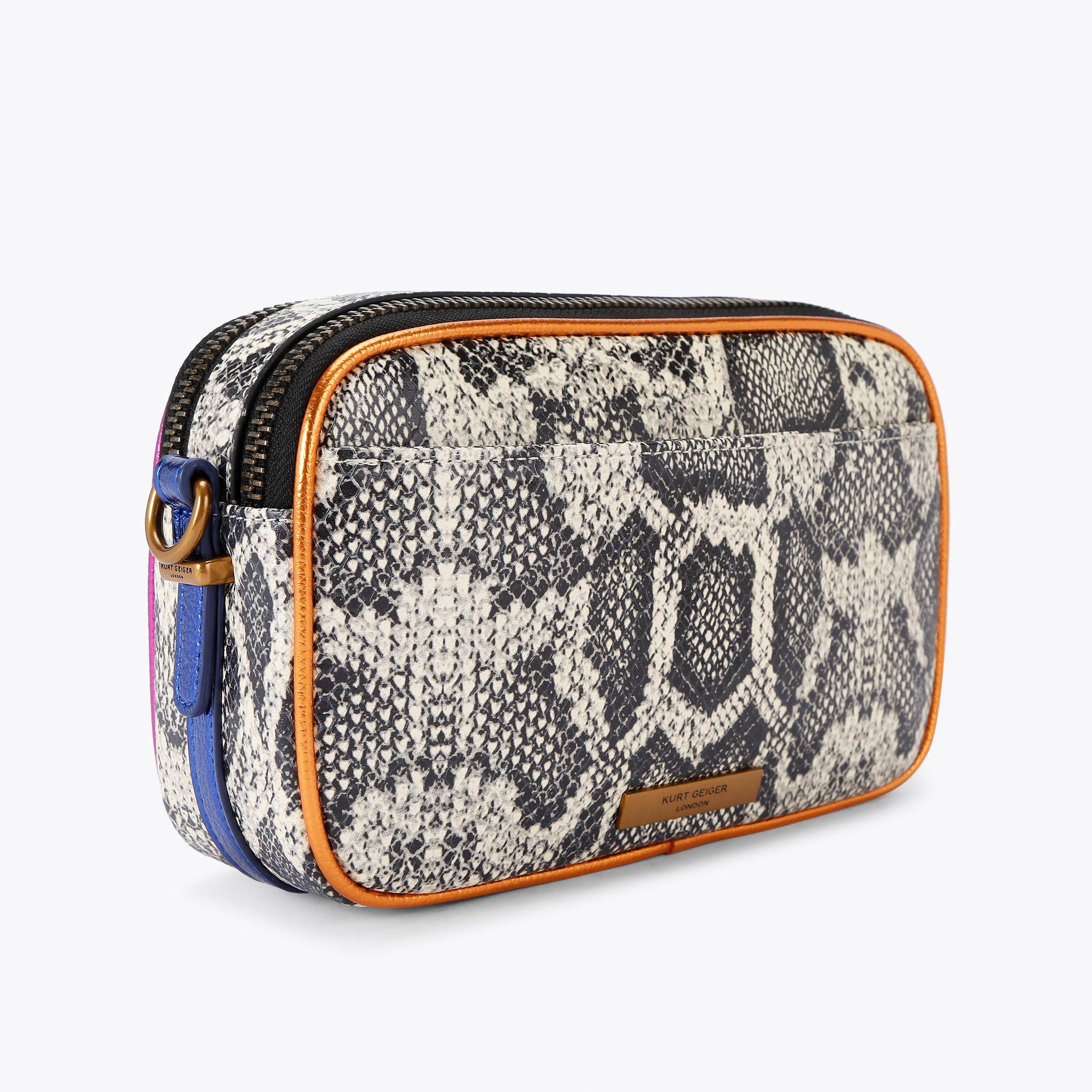 2ZIP KENSINGTON CAMERA Snake Printed Camera Bag by KURT GEIGER LONDON