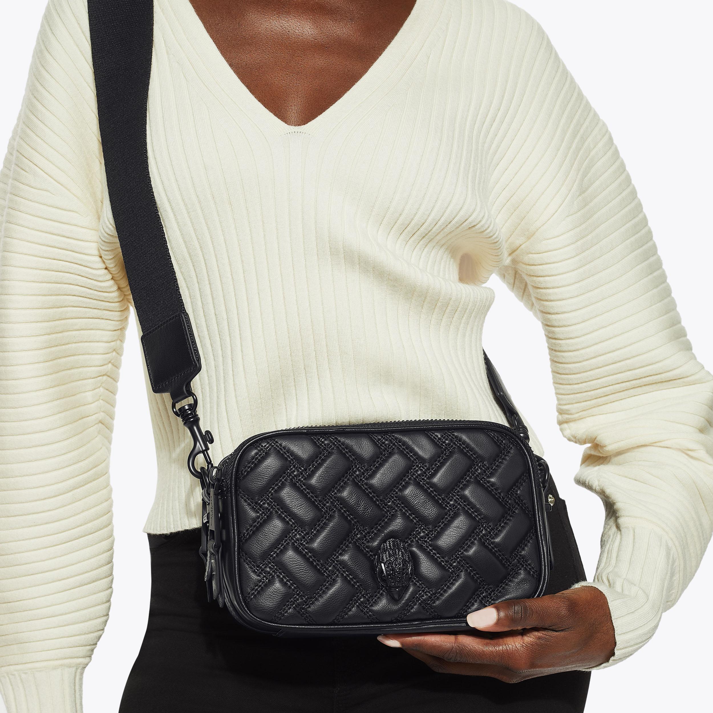 2ZIP KENSINGTON CAMERA DR black dual camera bag by KURT GEIGER LONDON