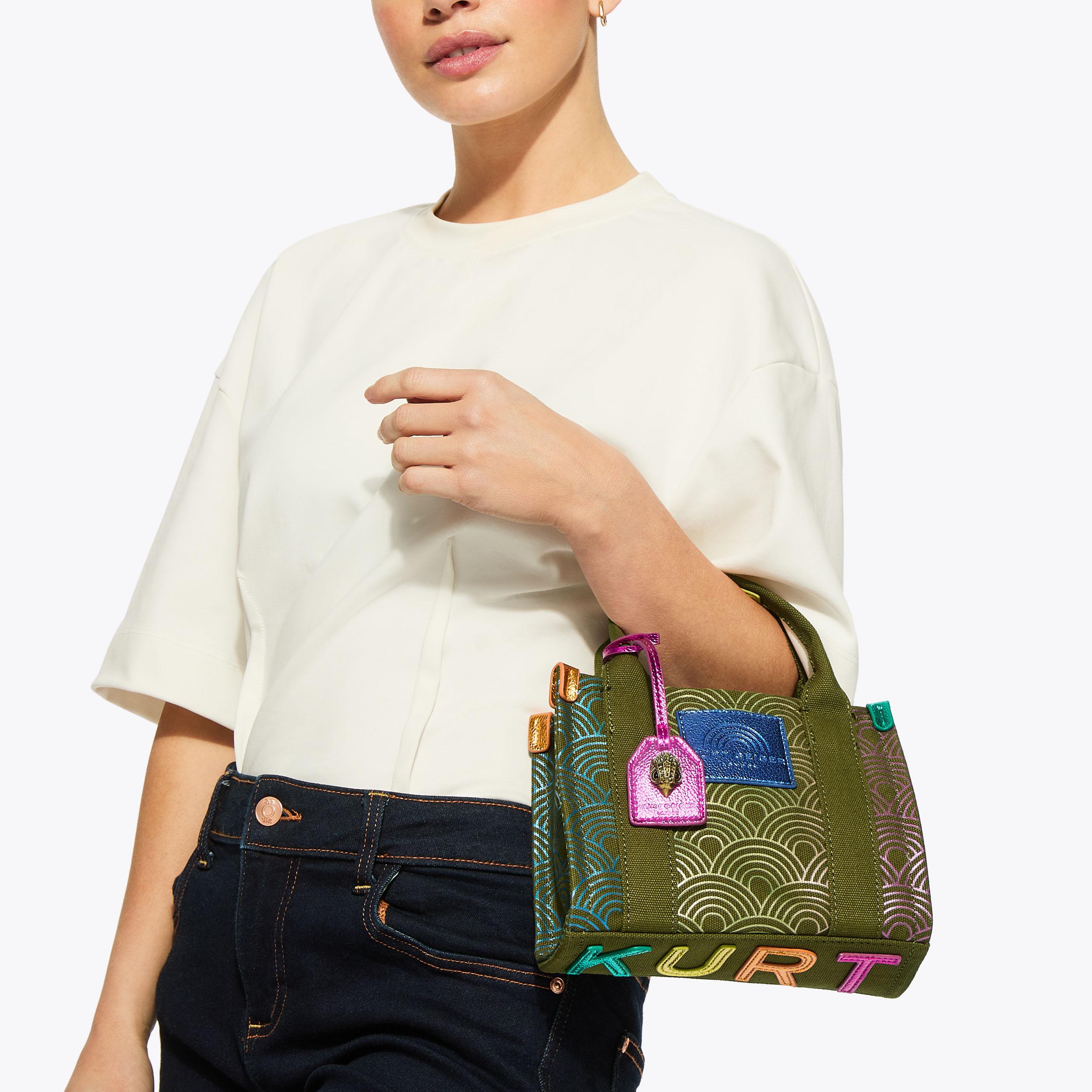 XS SOUTHBANK TOTE Khaki Micro Tote Bag by KURT GEIGER LONDON