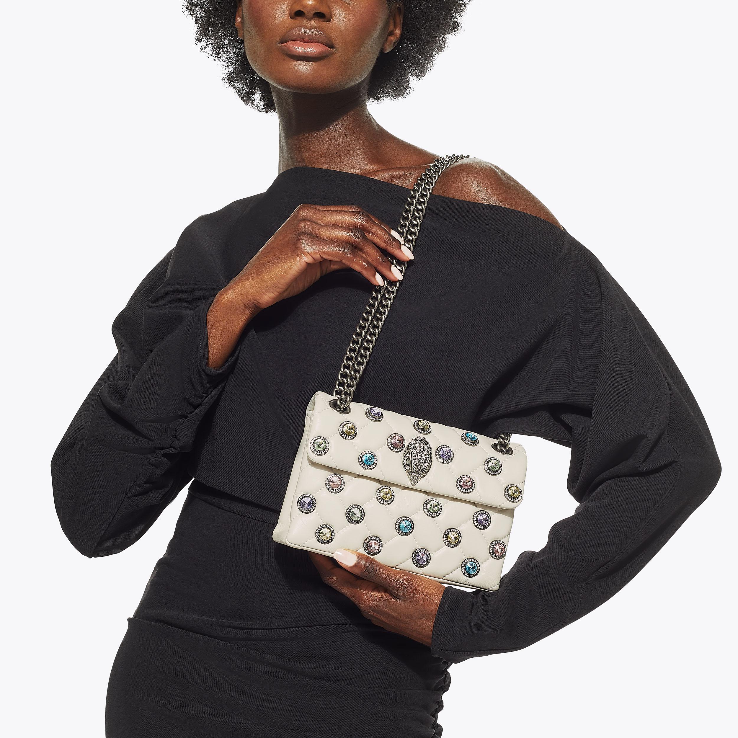 CRYSTALS MINI KENSINGTON Bone Crystal Kensington Bag by KURT GEIGER LONDON