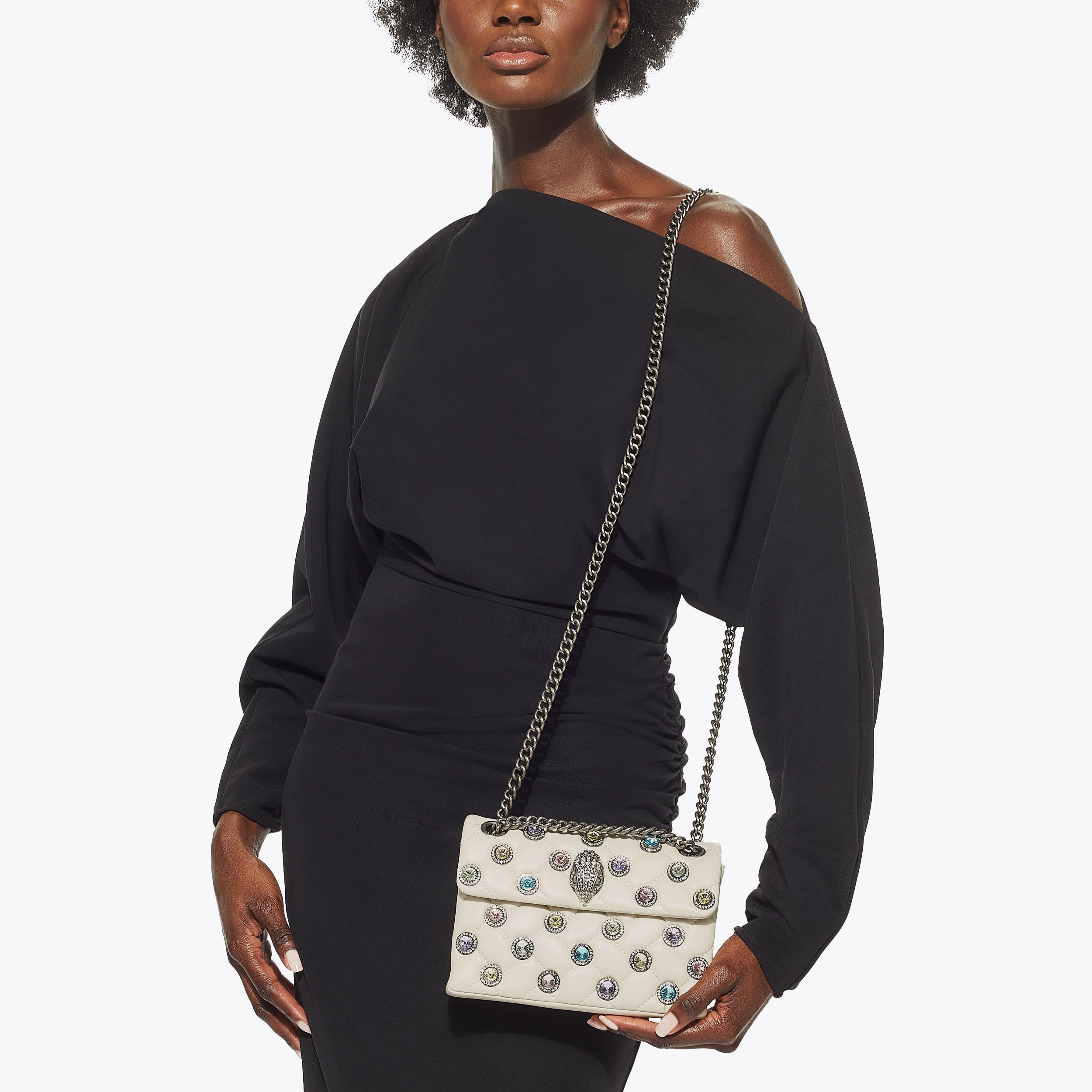 CRYSTALS MINI KENSINGTON Bone Crystal Kensington Bag by KURT GEIGER LONDON
