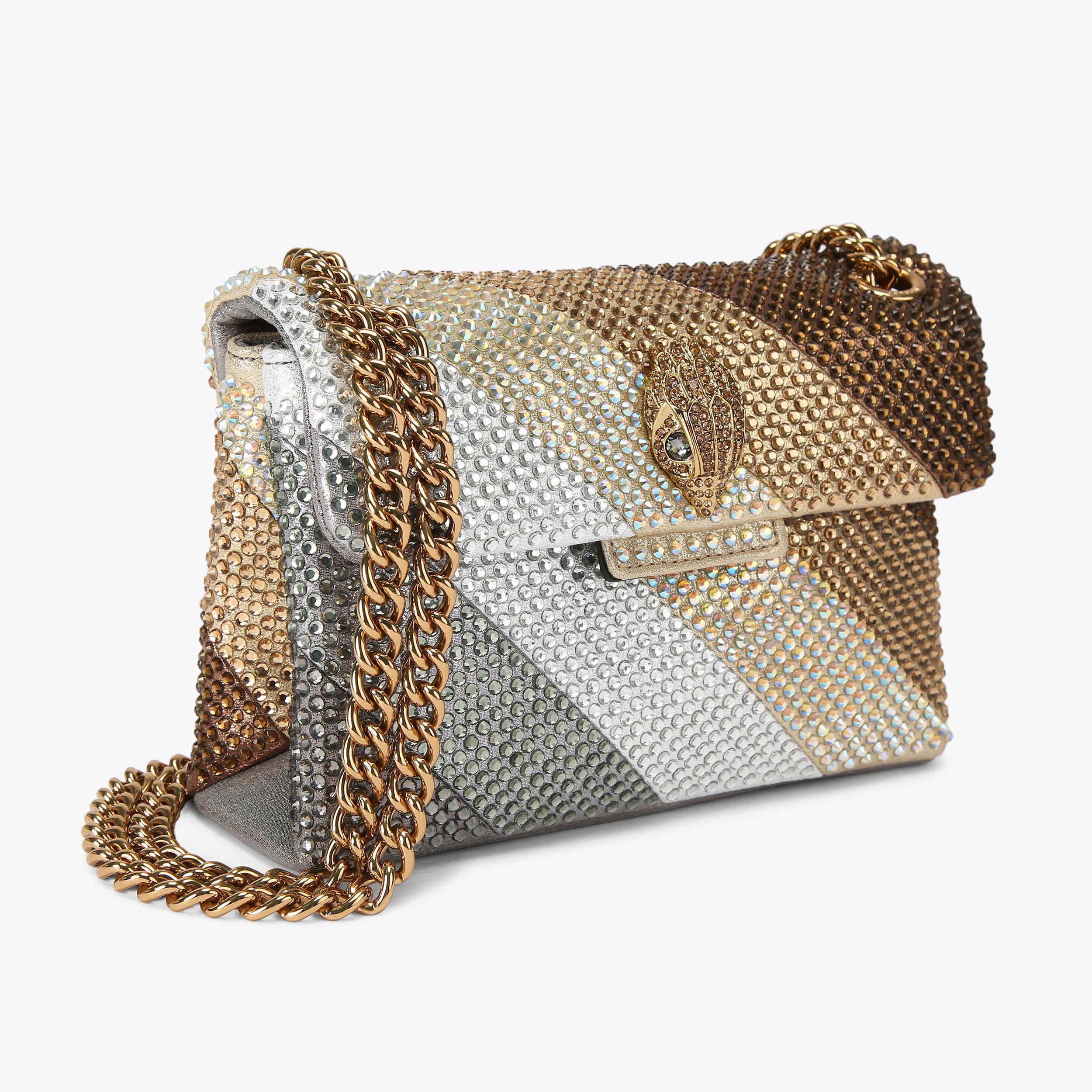 FABRIC MINI KENSINGTON L Crystal Stripe Cross Body Bag by KURT GEIGER LONDON